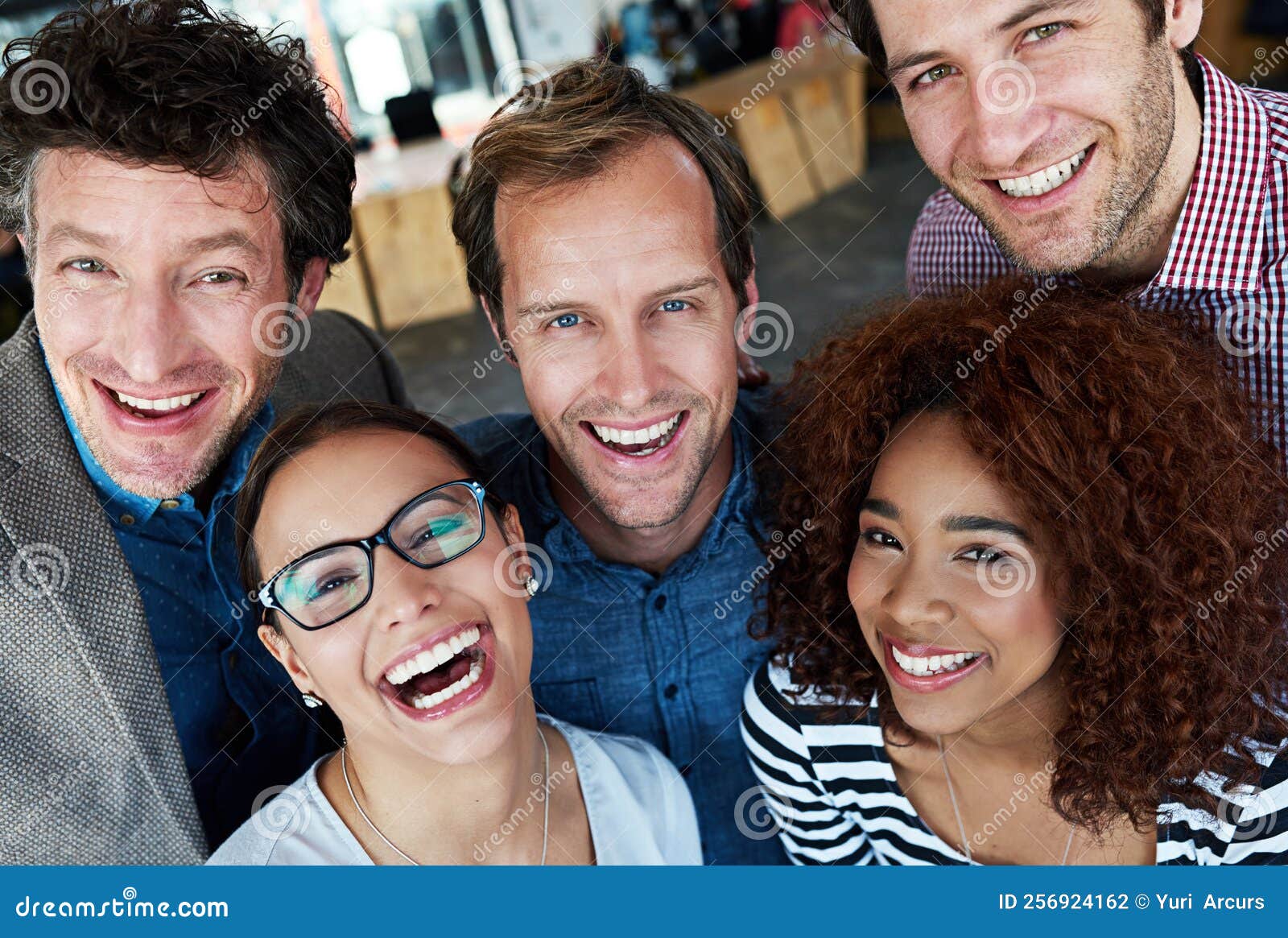 Best Office Ever. Portrait of a Group of Ecstatic Colleagues in an ...