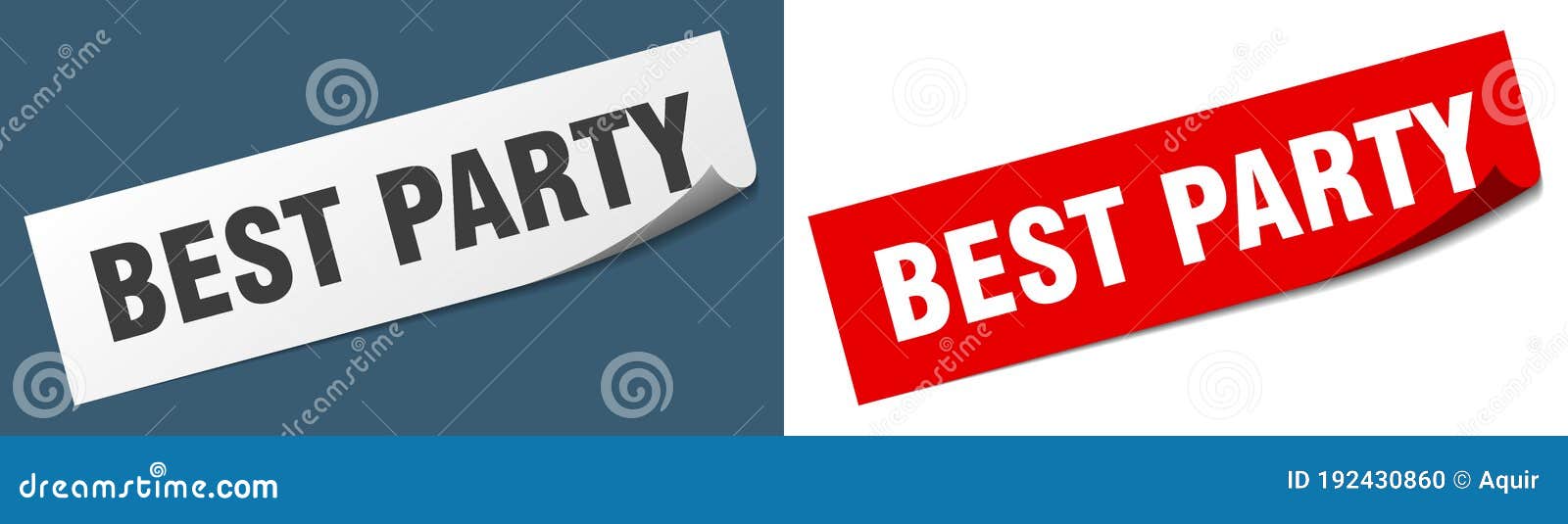 Best Party Sticker. Best Party Sign Set Stock Vector - Illustration of ...