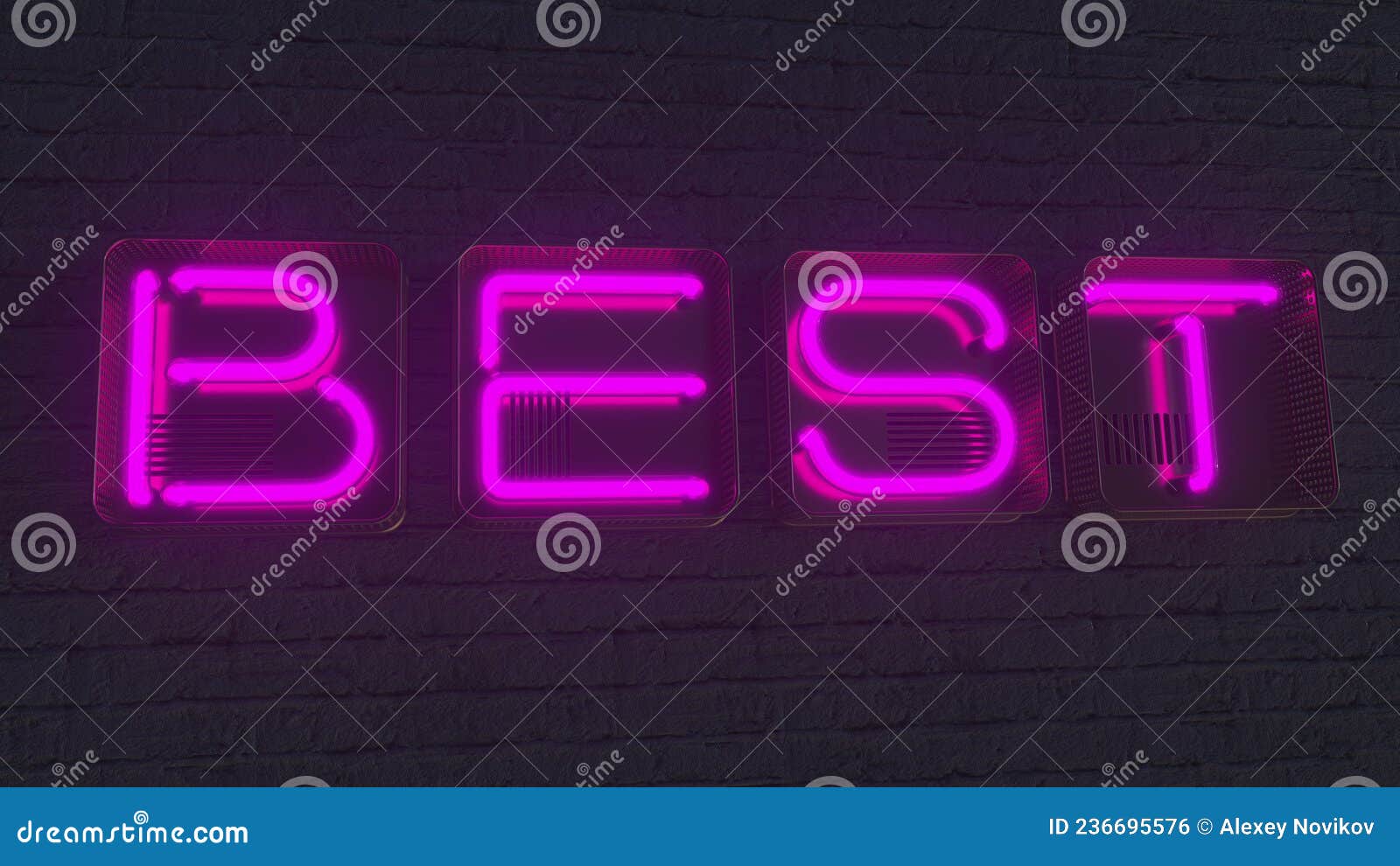 BEST Pink Signboard Made with Glowing Neon Letters in the Dark. 3D ...