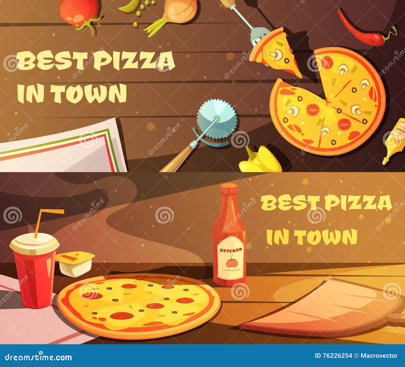 Best Pizza Horizontal Banners Stock Vector - Illustration of ...