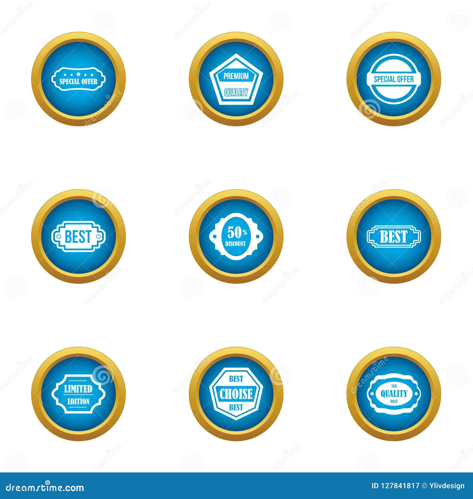Best Possible Icons Set, Flat Style Stock Vector - Illustration of rich ...