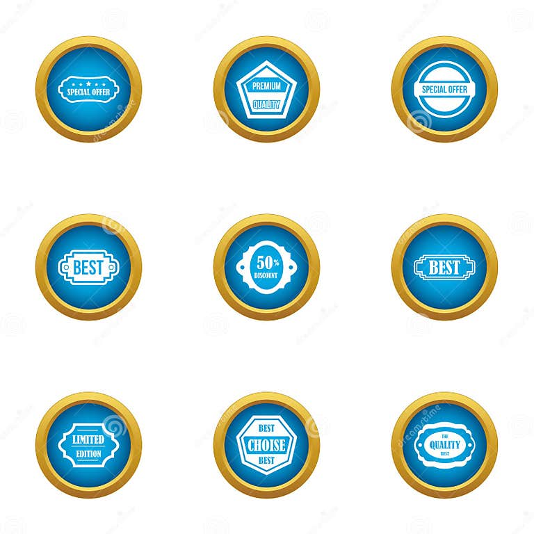 Best Possible Icons Set, Flat Style Stock Vector - Illustration of rich ...
