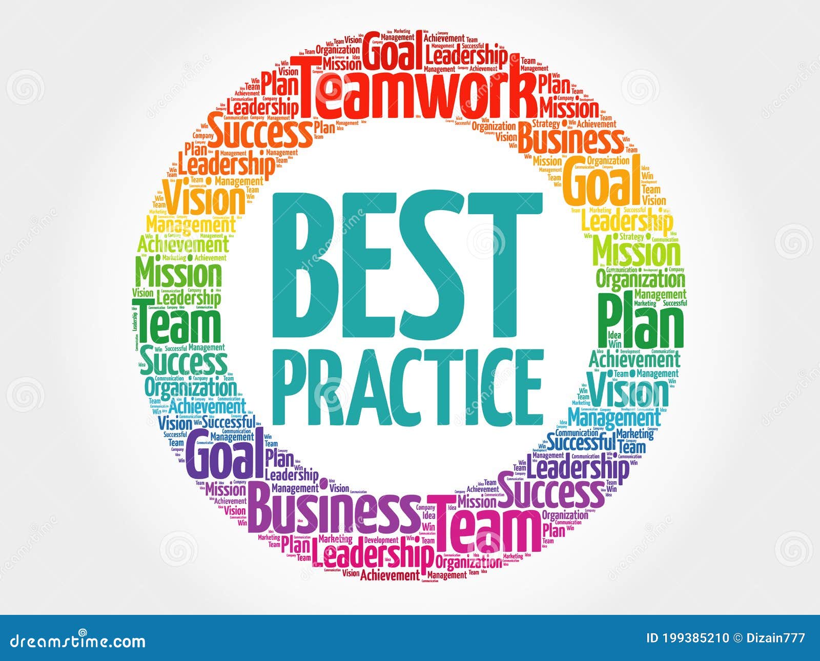 Best Practice Circle Word Cloud Stock Illustration - Illustration of ...