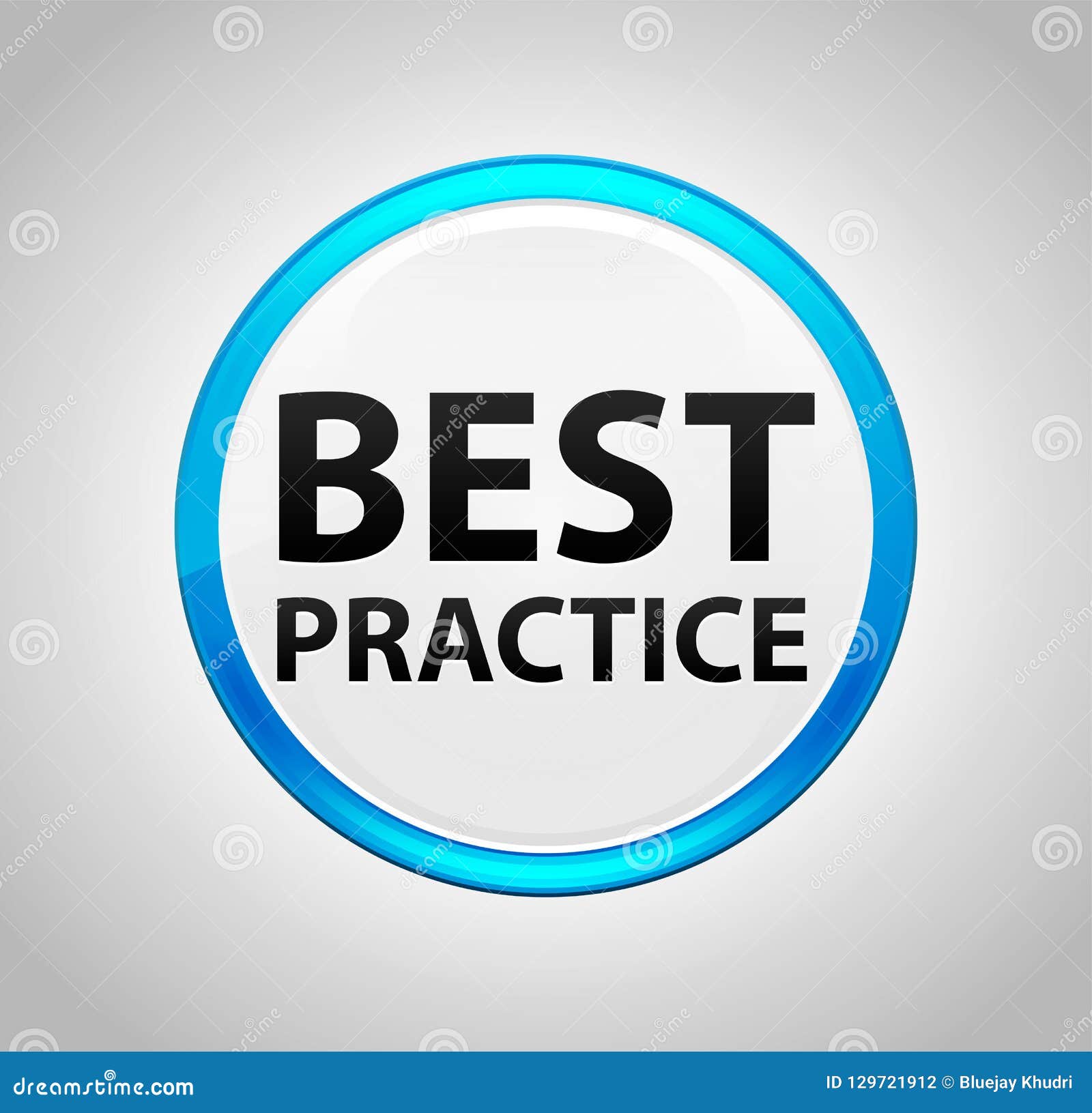 Best Practice Round Blue Push Button Stock Illustration - Illustration ...