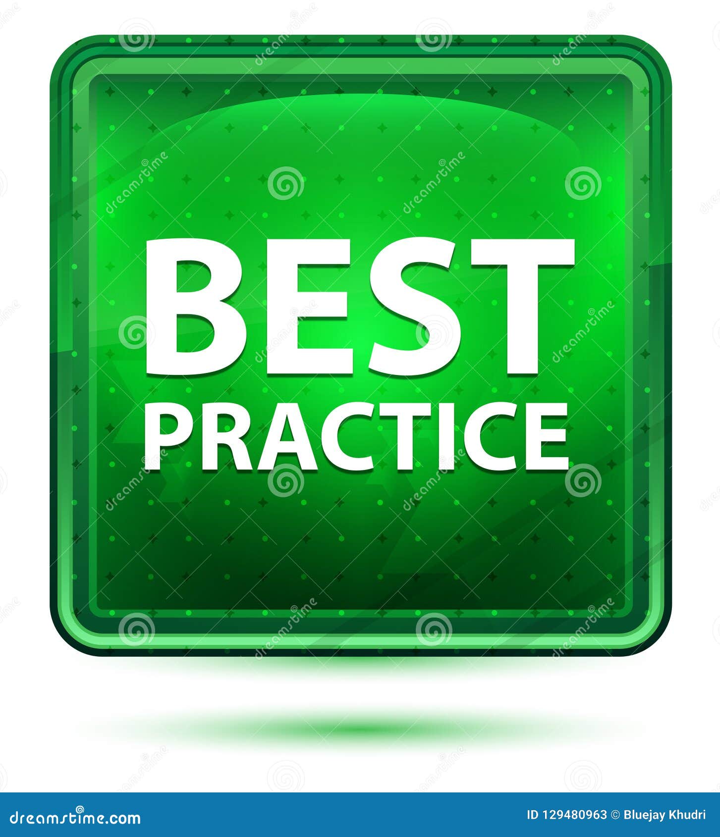 Best Practice Neon Light Green Square Button Stock Illustration ...