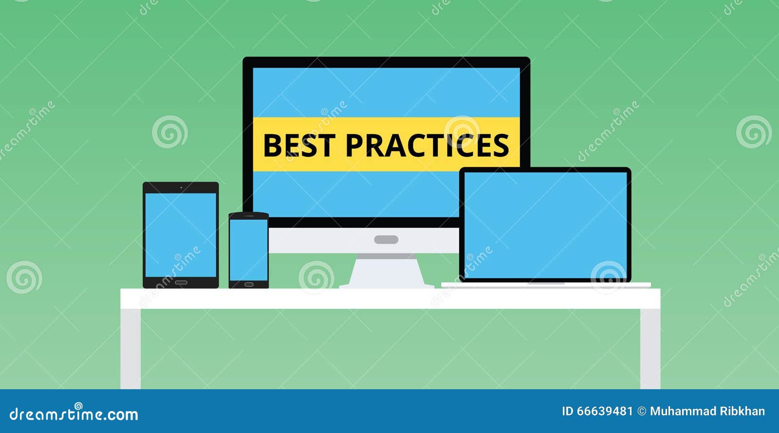 Best Practice Practices Illustration with Notebook Smartphone Multi ...