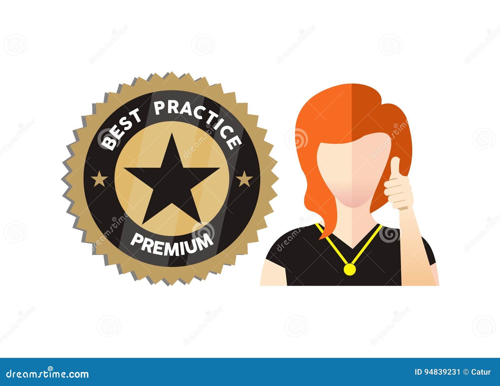 Best Practice Premium Icon with Thumb Up Stock Vector - Illustration of ...