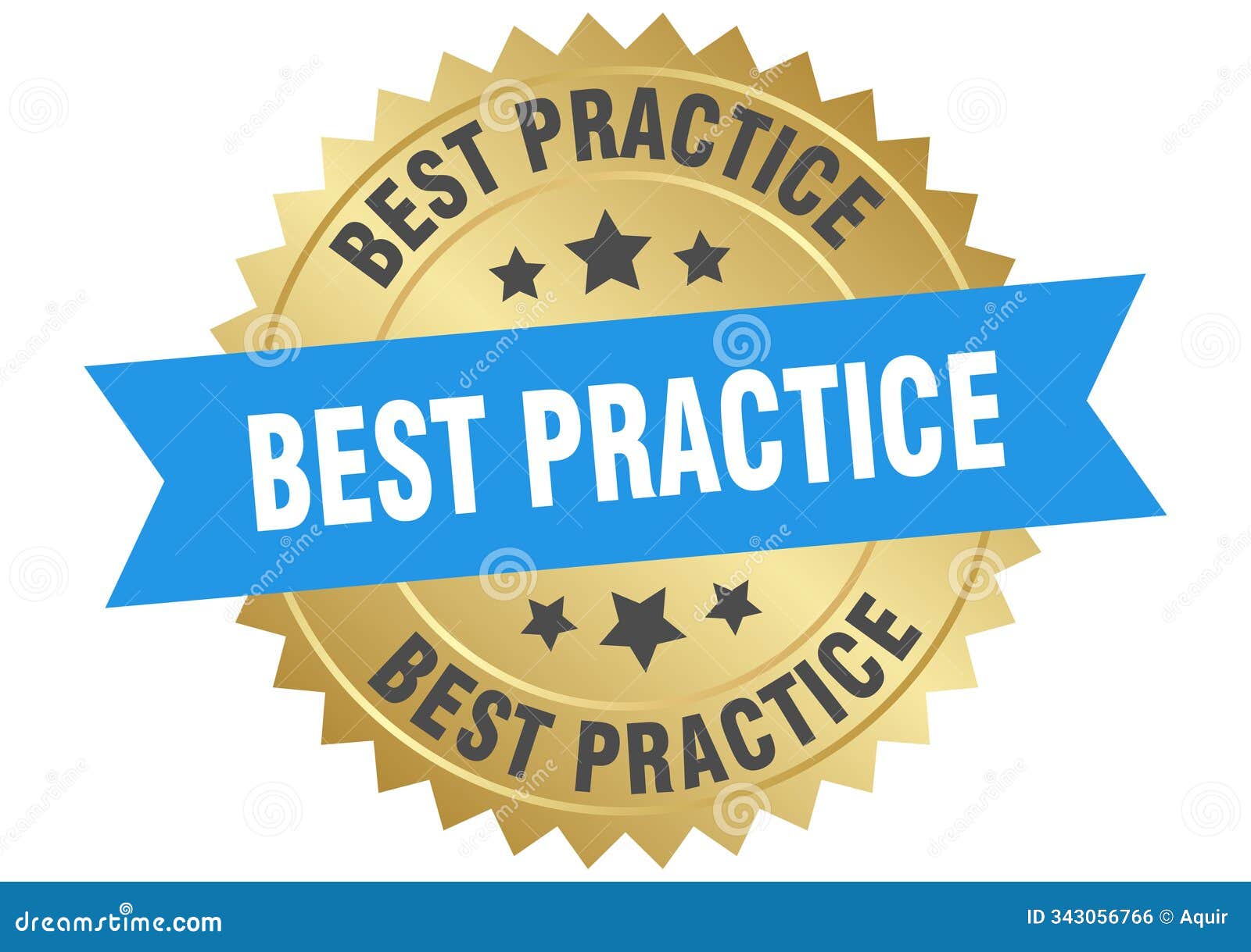 Best Practice. Best Practice Round Blue and Gold Label Isolated on ...