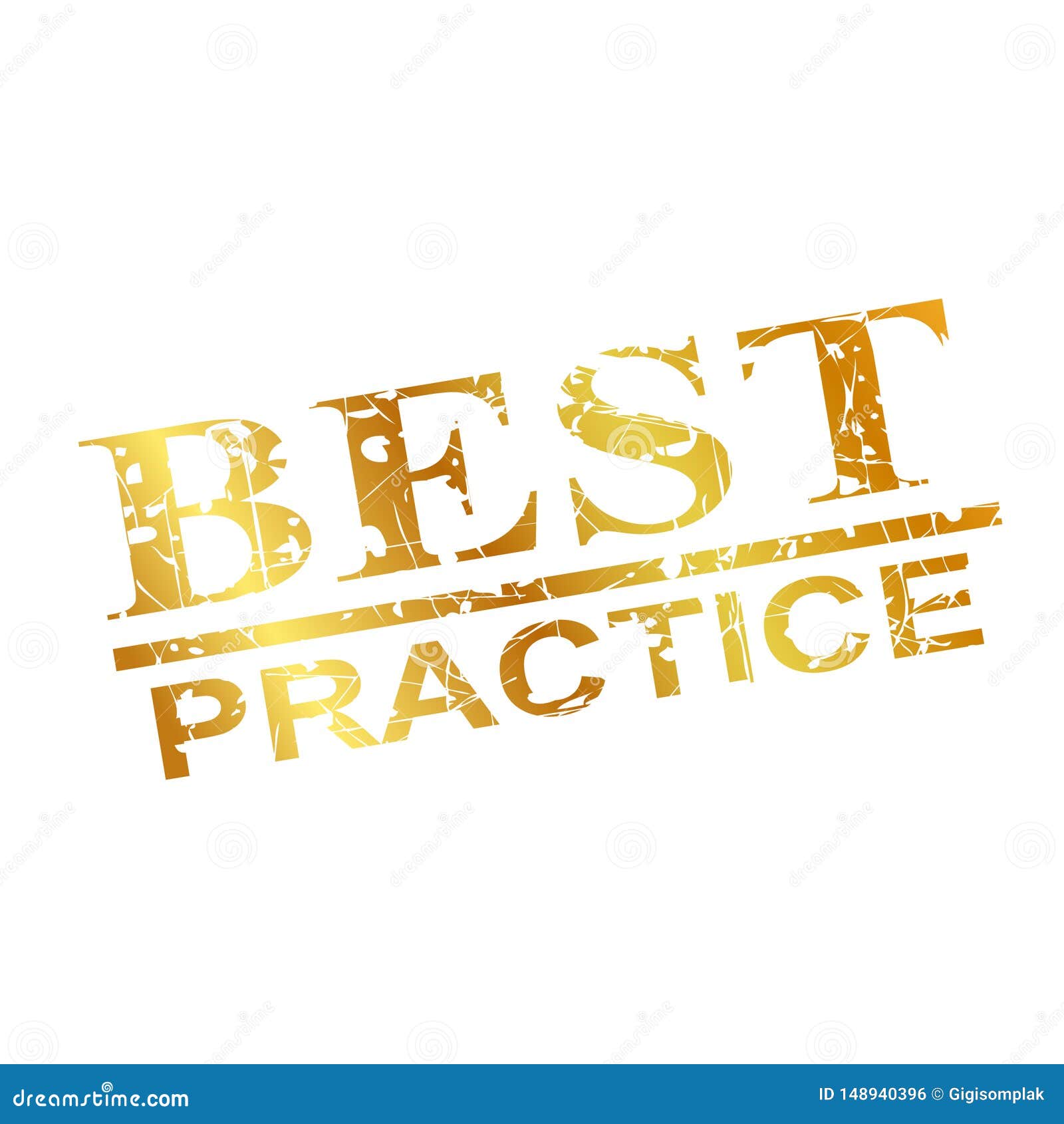 Best Practice, 2 Style Streak Golden Rubber Stamp Stock Vector ...