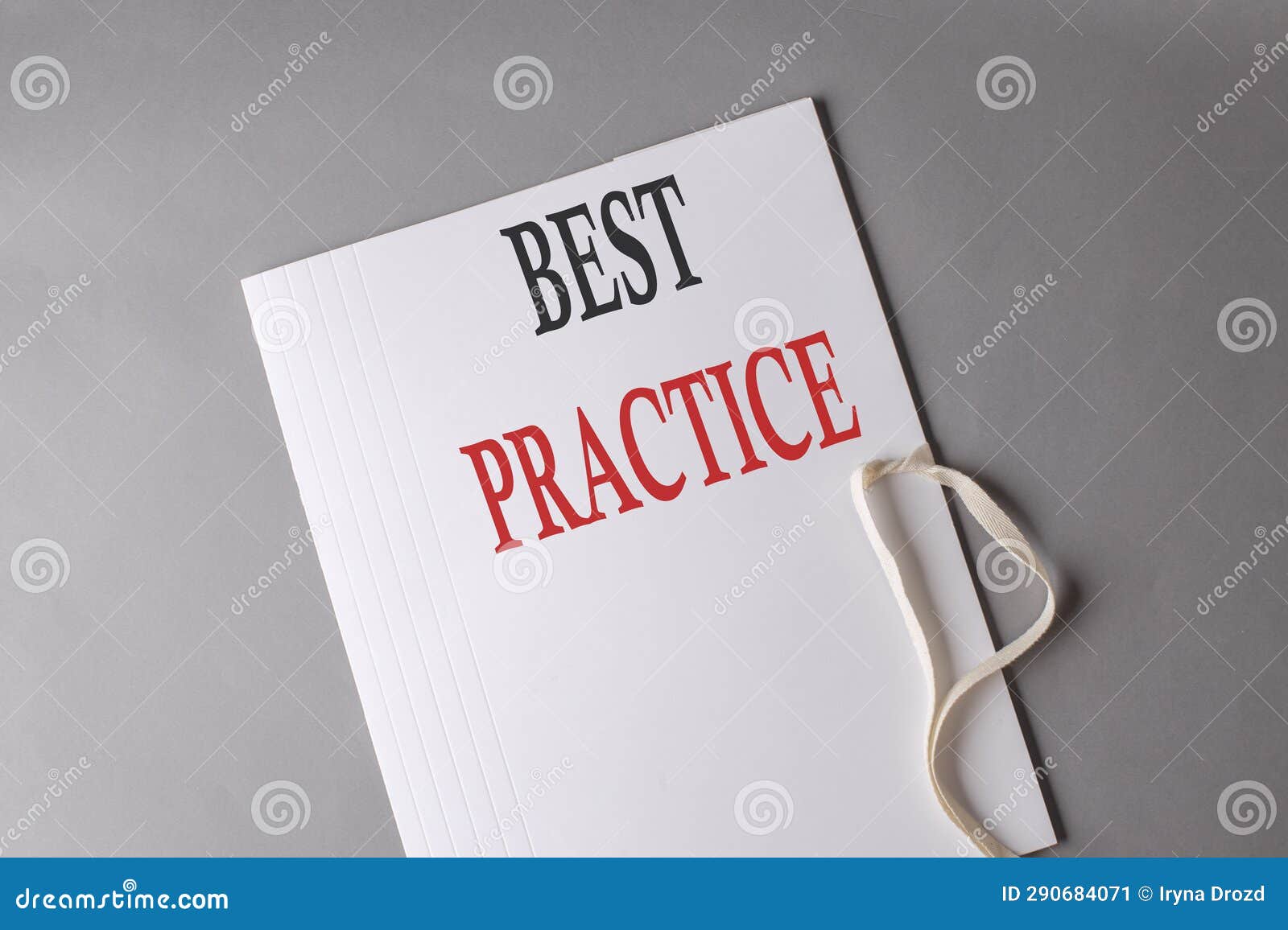 BEST PRACTICE Text on White Folder on Grey Background Stock Image ...