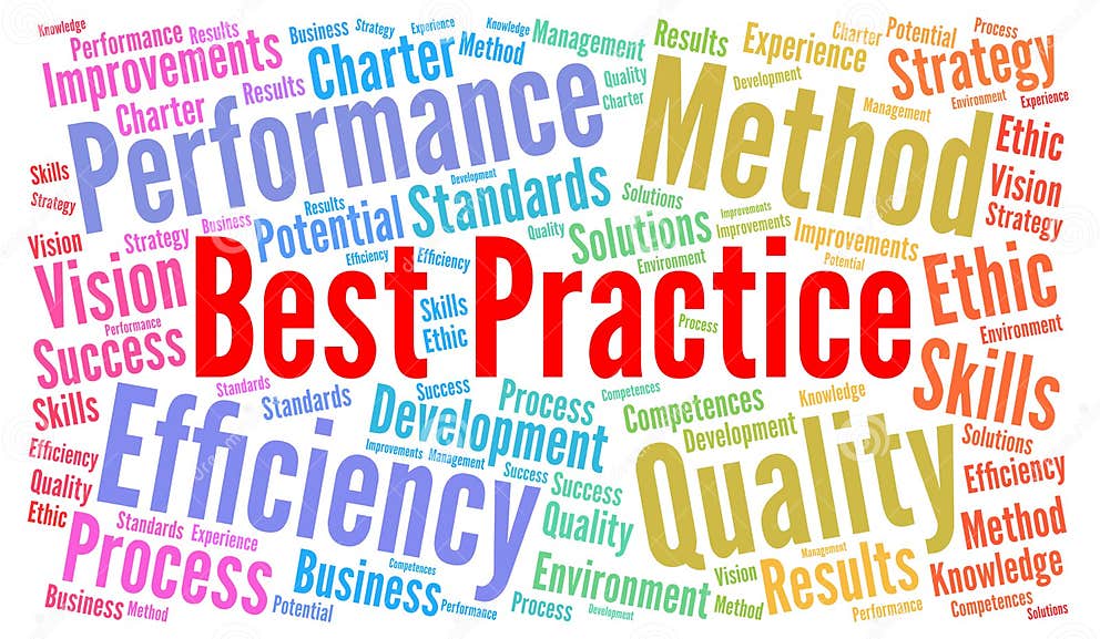 Best Practice word cloud stock illustration. Illustration of efficiency ...