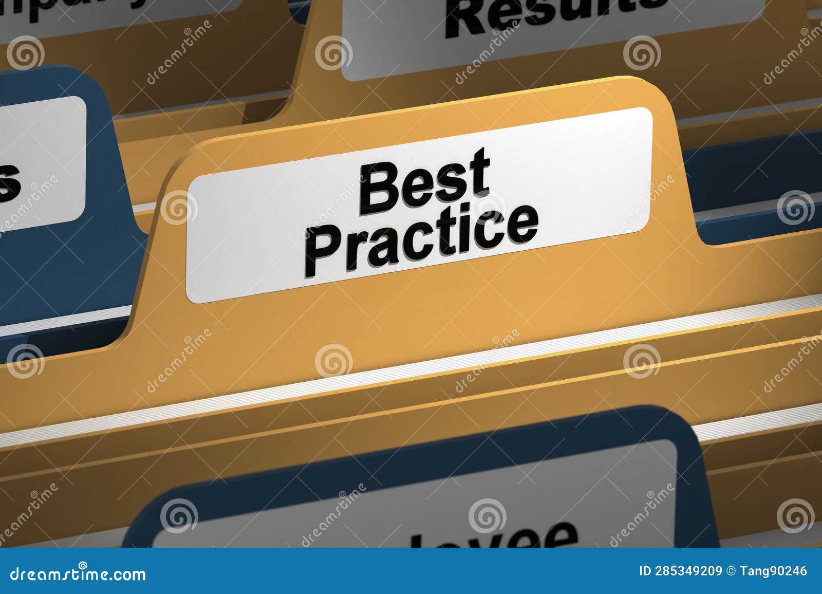 Best Practice Word on Yellow Folder Stock Illustration - Illustration ...