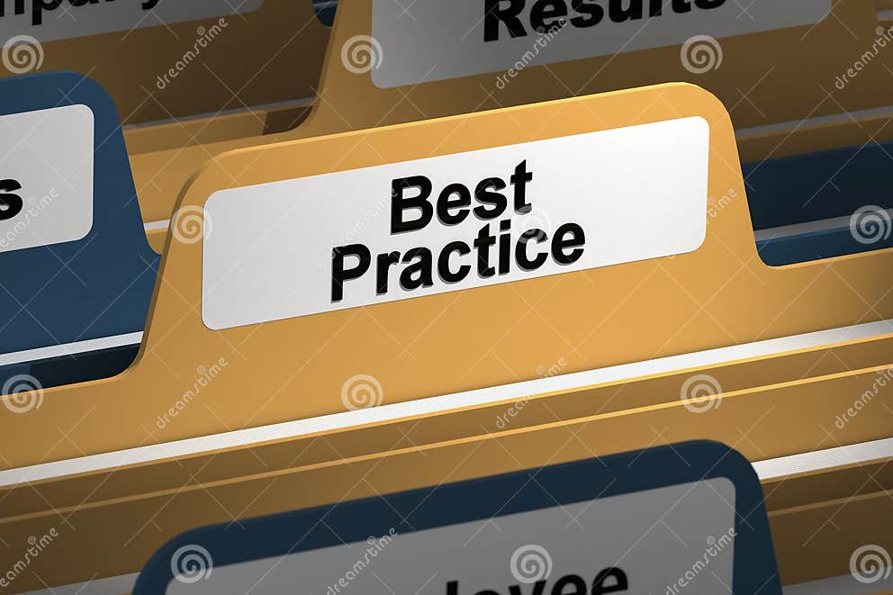Best Practice Word on Yellow Folder Stock Illustration - Illustration ...