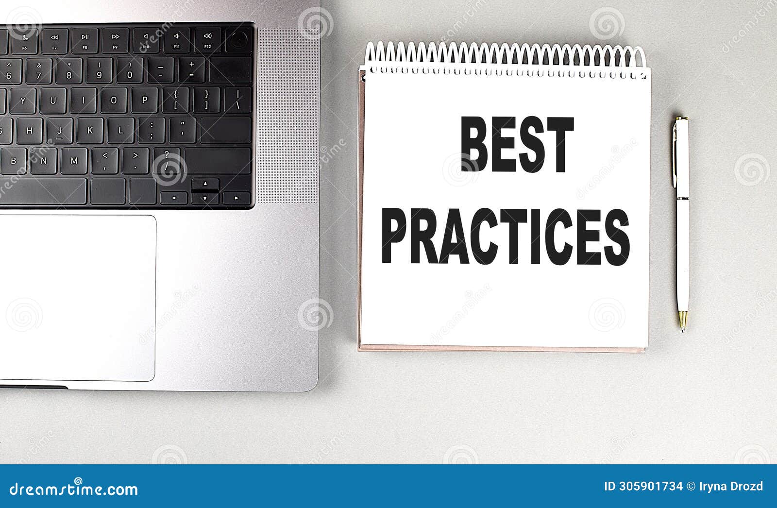 BEST PRACTICES Text on Notebook with Laptop and Pen Stock Photo - Image ...
