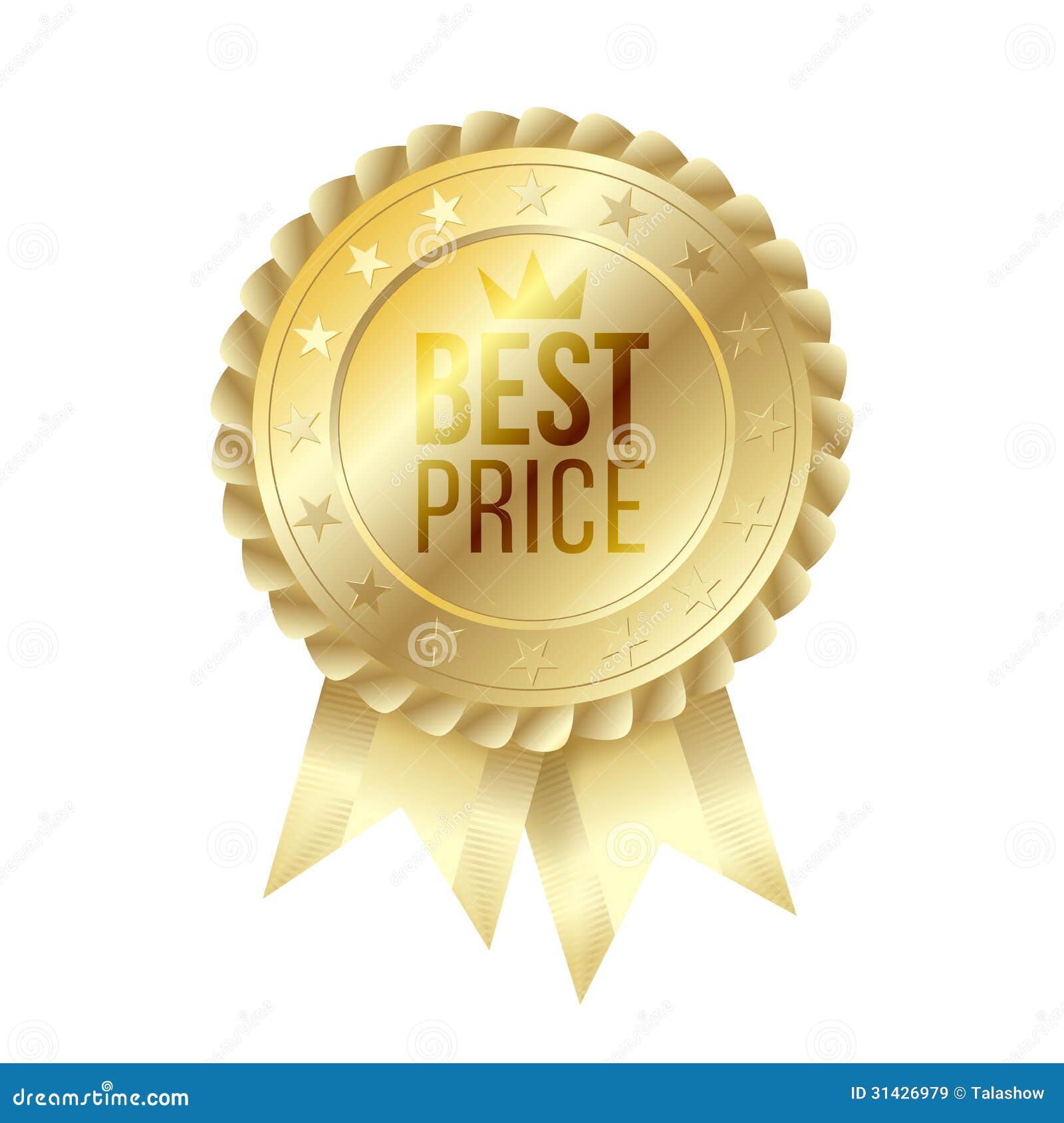 Best Price Gold Label with Ribbons Stock Vector - Illustration of ...