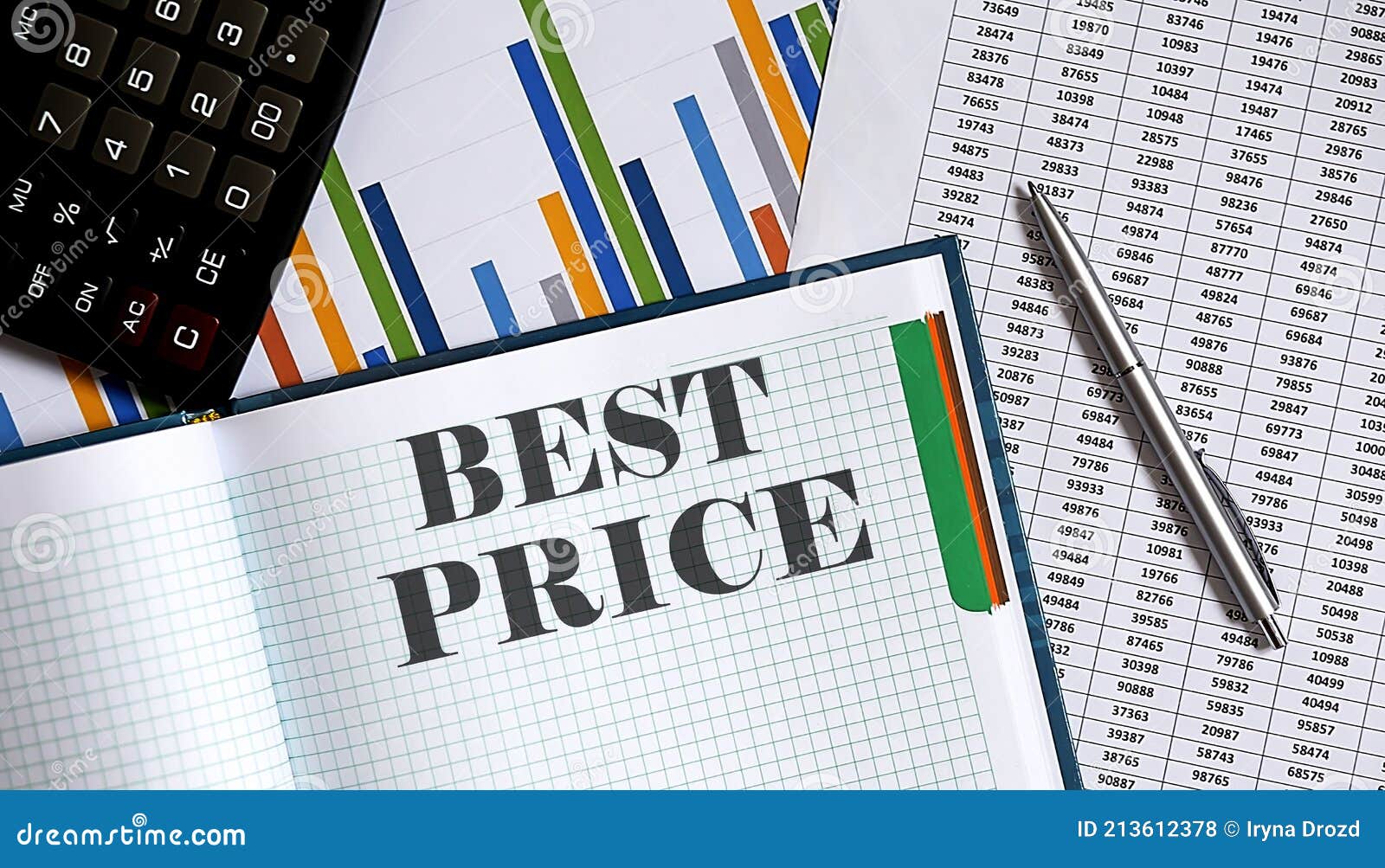 BEST PRICE Memo Written on a Notebook with Pen and Chart Stock Photo ...