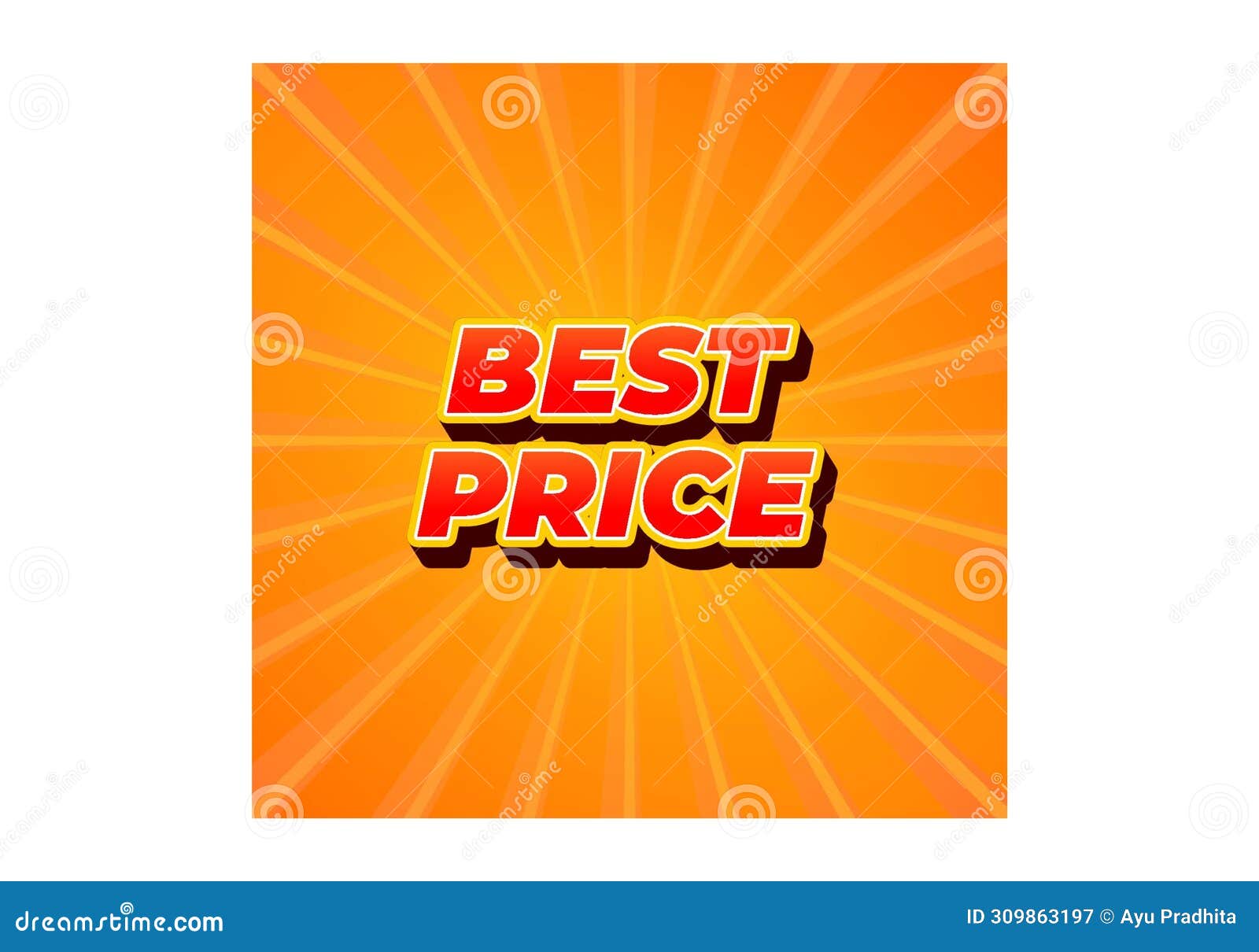 Best Price. Text Effect in 3D Look with Eye Catching Color Stock Vector ...