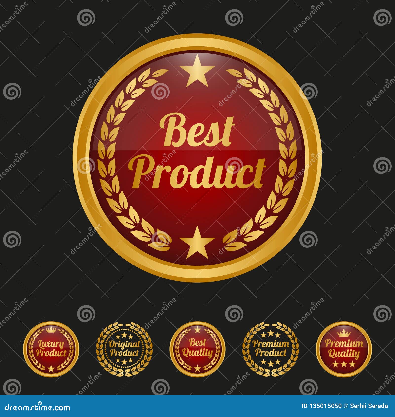 Best Product Label on Black Background Stock Illustration ...