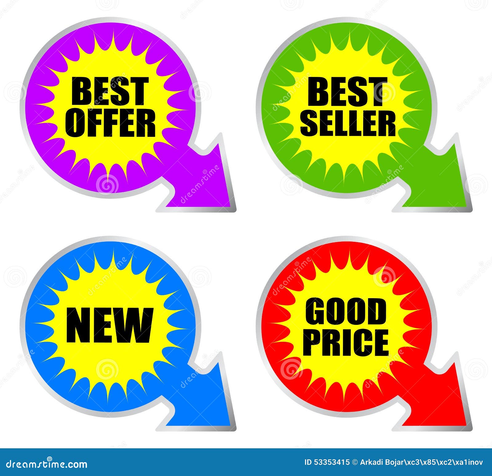 Best product sticker stock vector. Illustration of arrow - 53353415