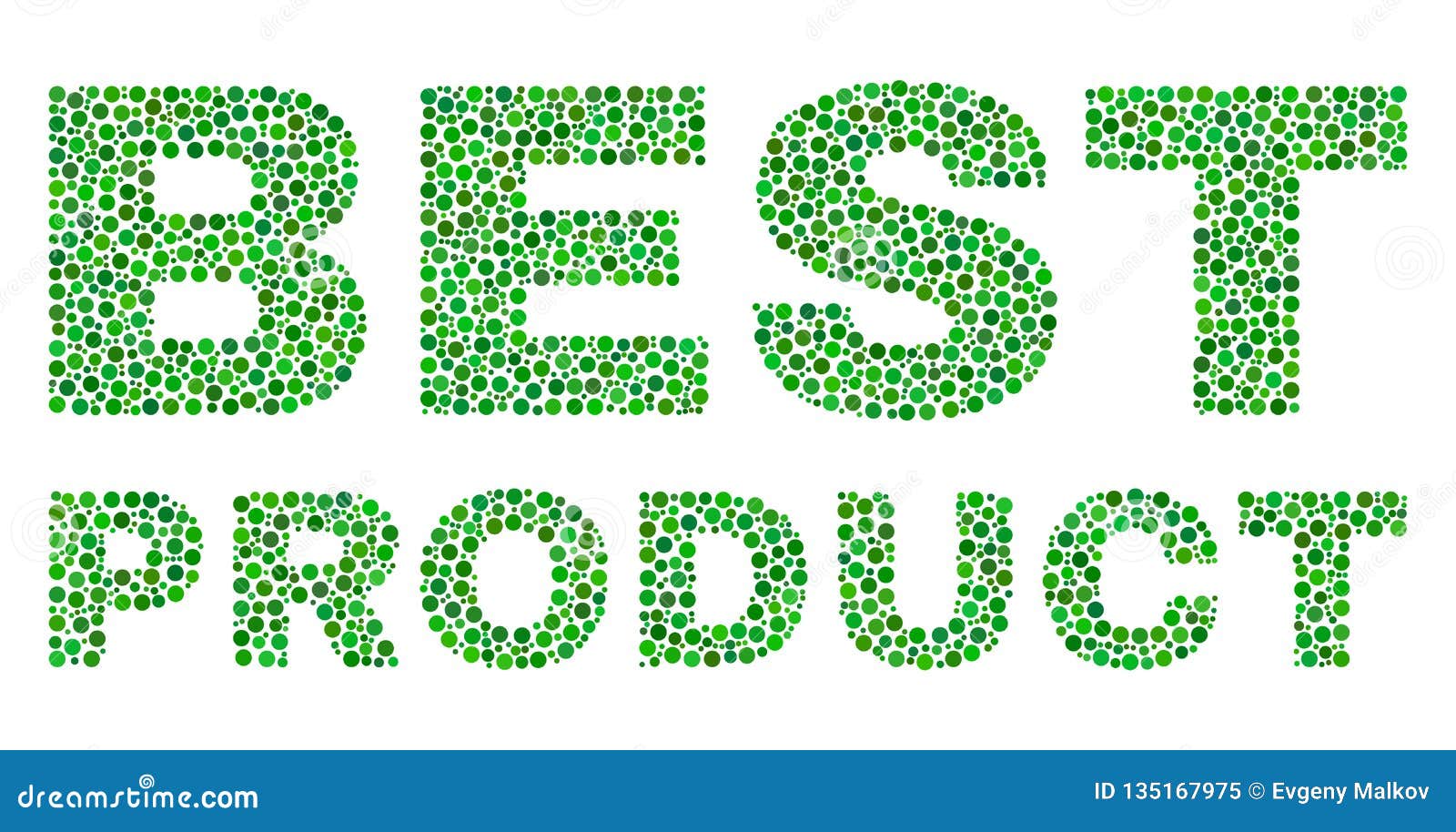 BEST PRODUCT Text in Dot Style Stock Vector - Illustration of label ...