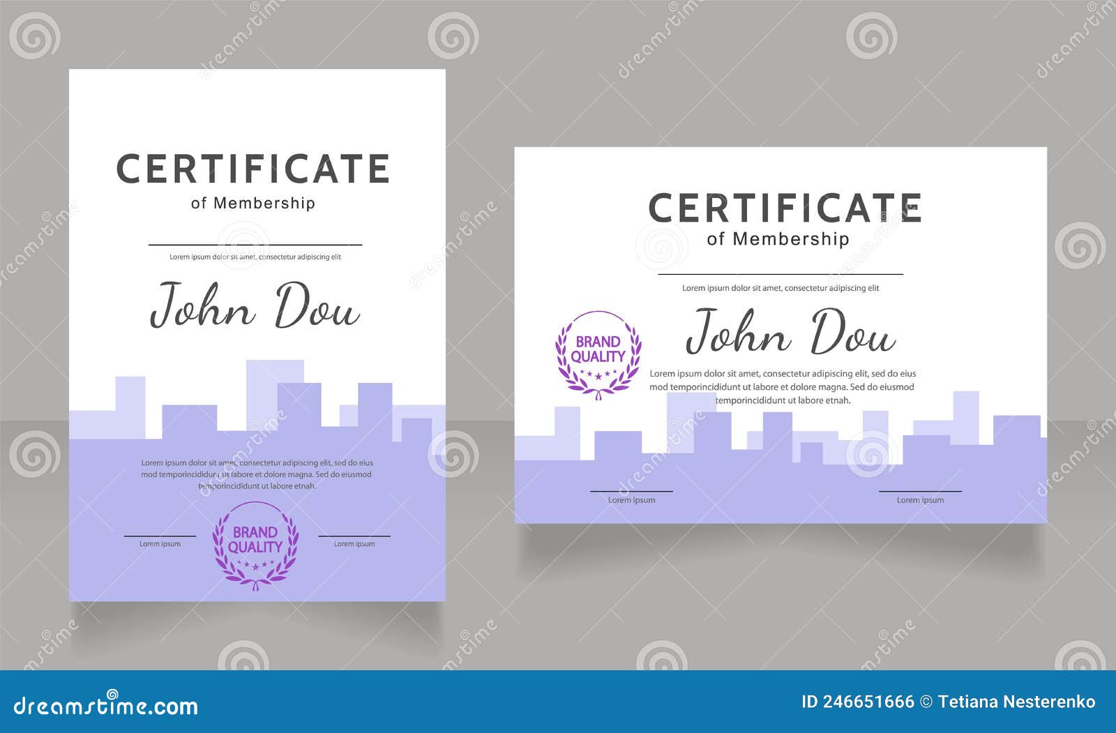 Best Project Certificate Design Template Set Stock Vector ...