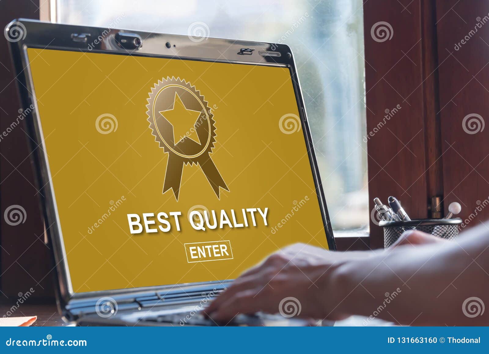 Best Quality Concept on a Laptop Screen Stock Photo - Image of screen ...
