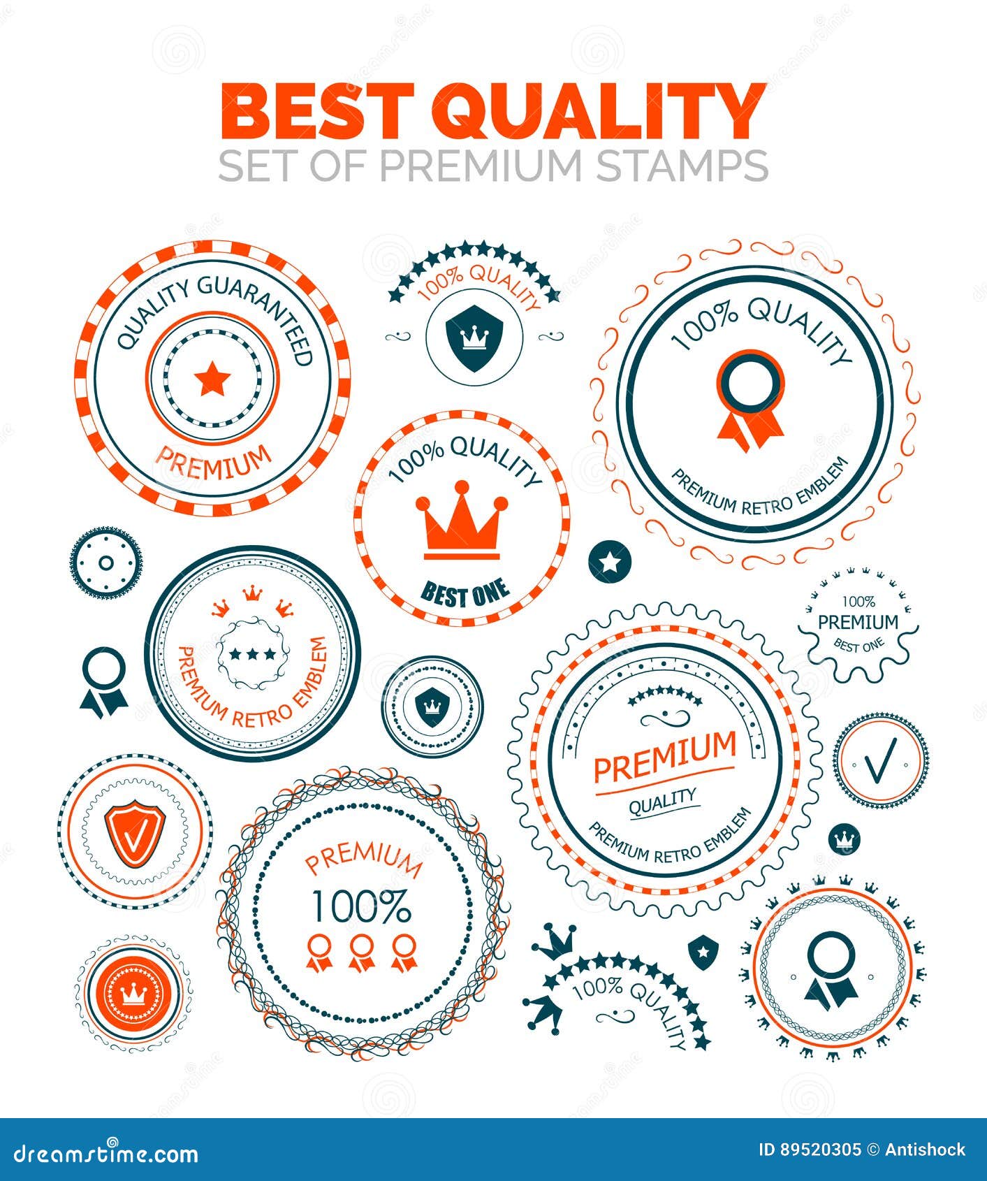Best Quality Set of Premium Stamps Stock Illustration - Illustration of ...