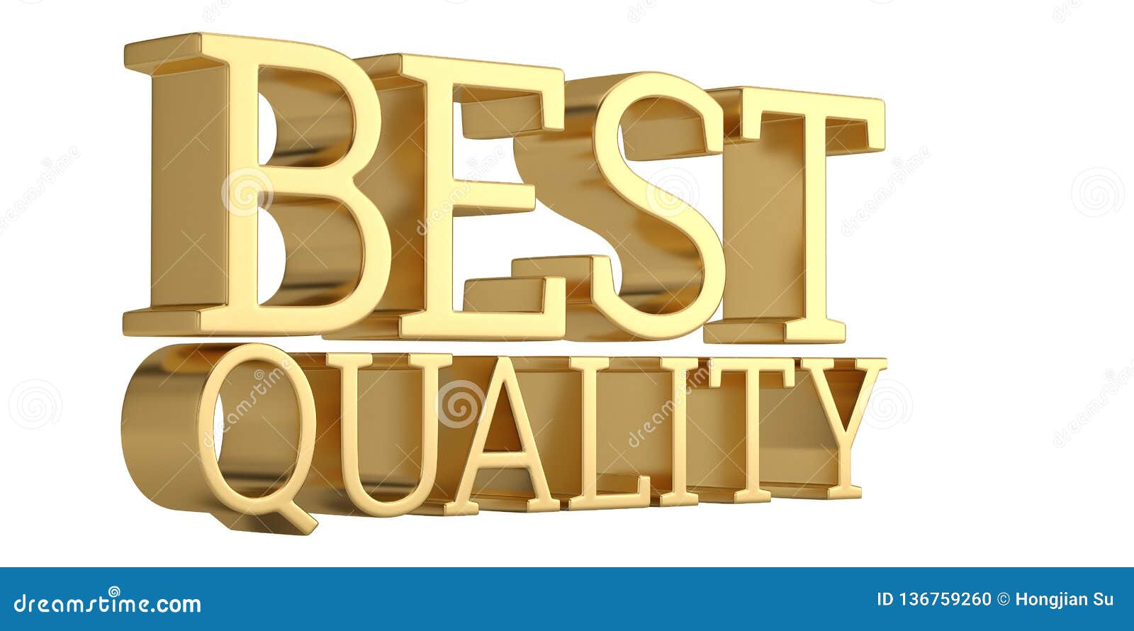 Best Quality Text Isolated on White Background 3D Illustration Stock ...