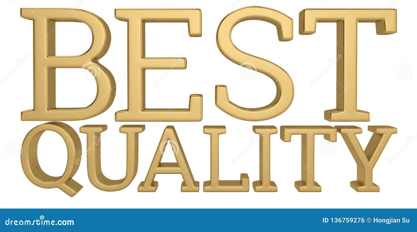 Best Quality Text Isolated on White Background 3D Illustration Stock ...