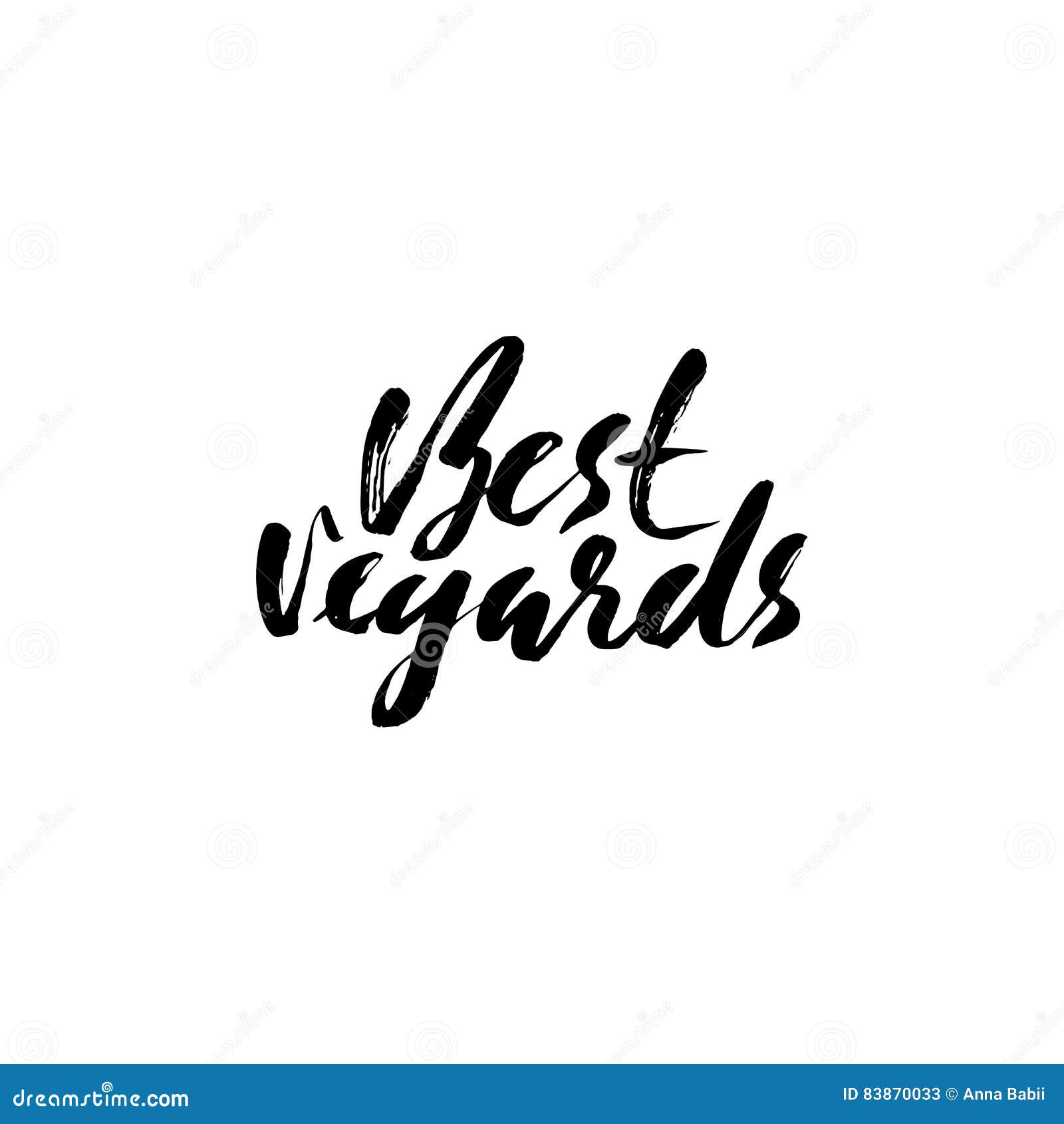 Best Regards Hand Drawn Lettering. Handwritten Calligraphy Illustration ...