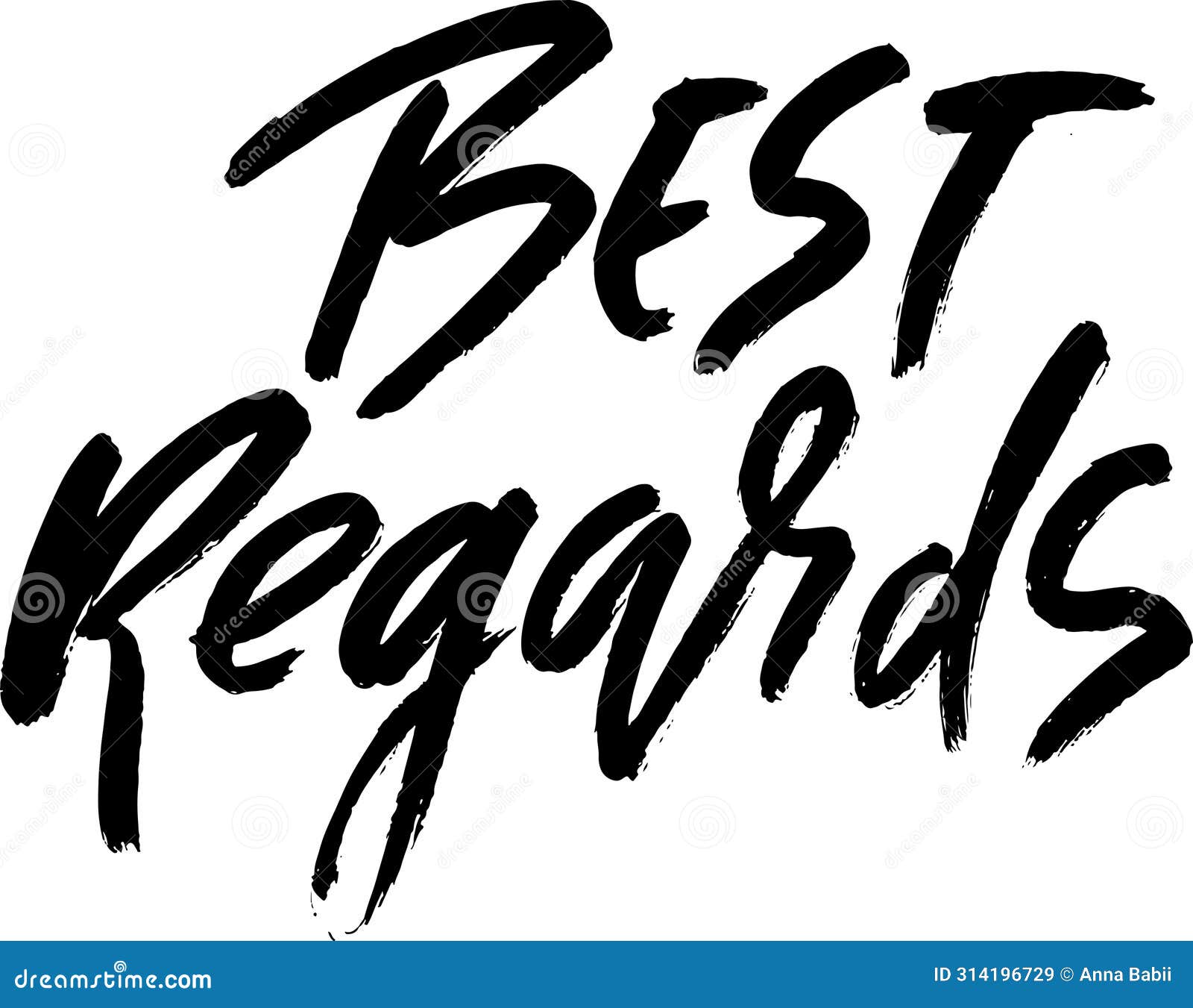 Best Regards. Hand Drawn Modern Dry Brush Lettering. Stock Vector ...