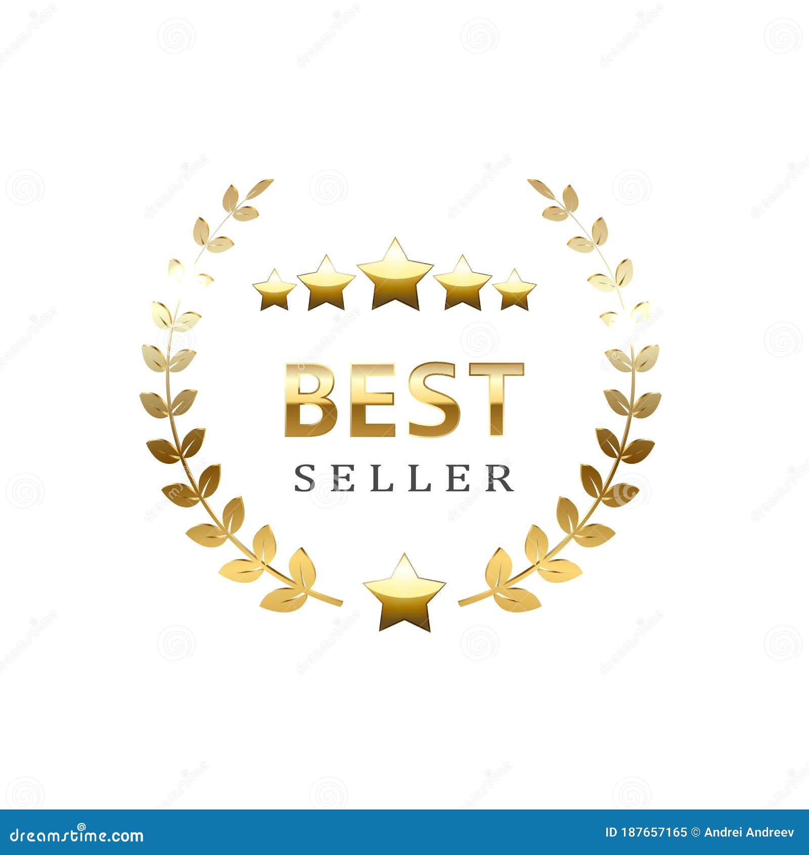 Best Seller Badge Logo Design. Stock Vector - Illustration of leaves ...