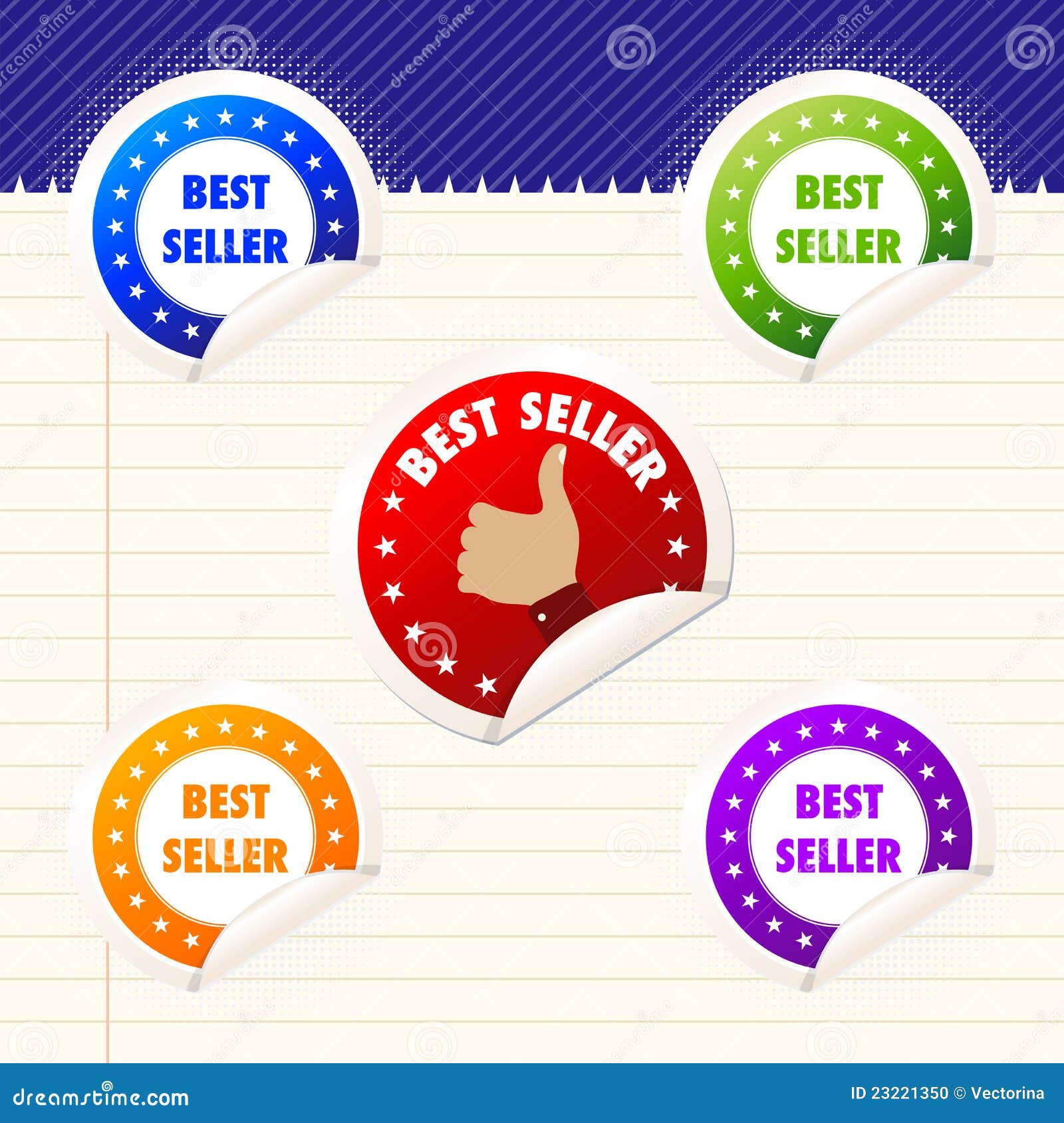 Best Seller Sticker stock vector. Illustration of post - 23221350