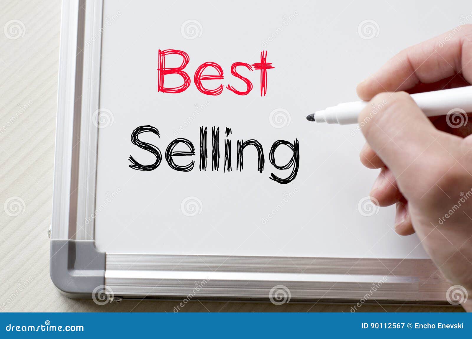 Best Selling Written on Whiteboard Stock Image - Image of shop, pencil ...