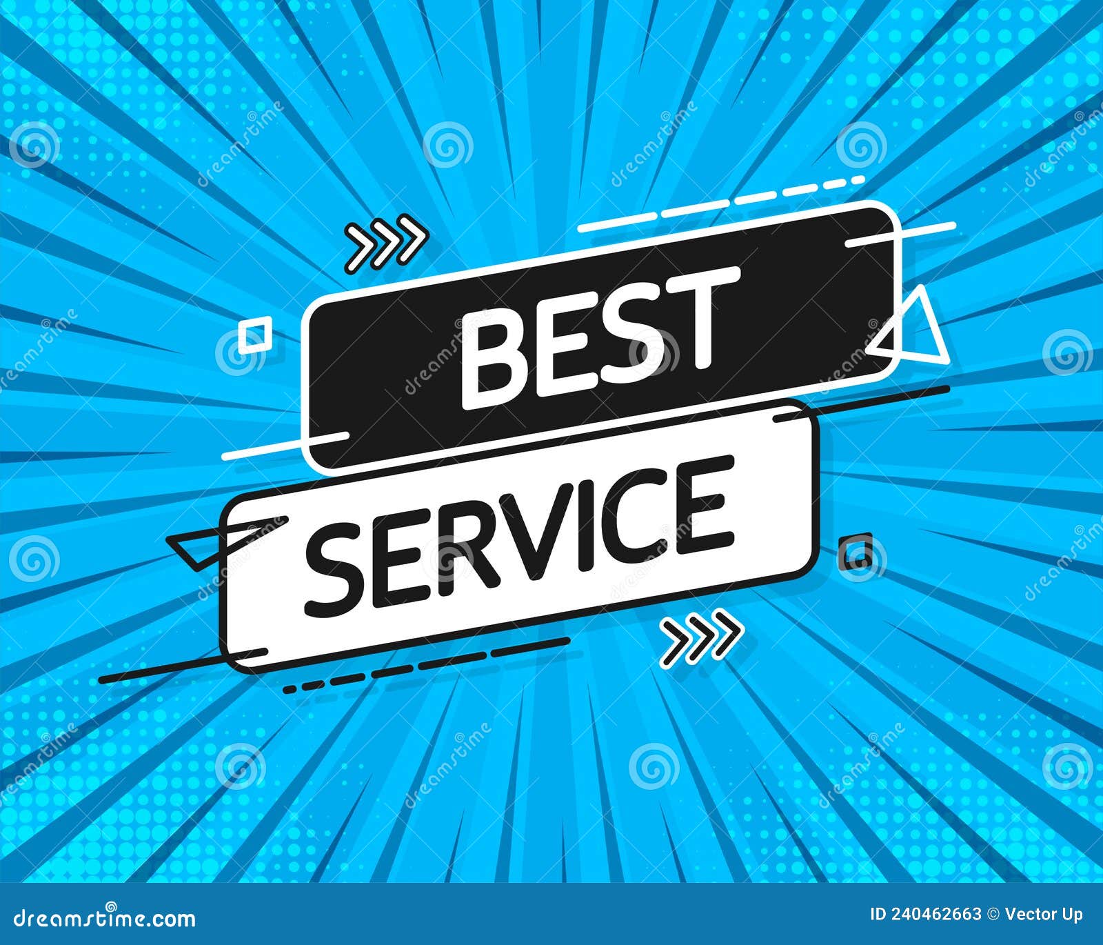 Best Service Banner on Blue Background. Vector Illustration Stock ...