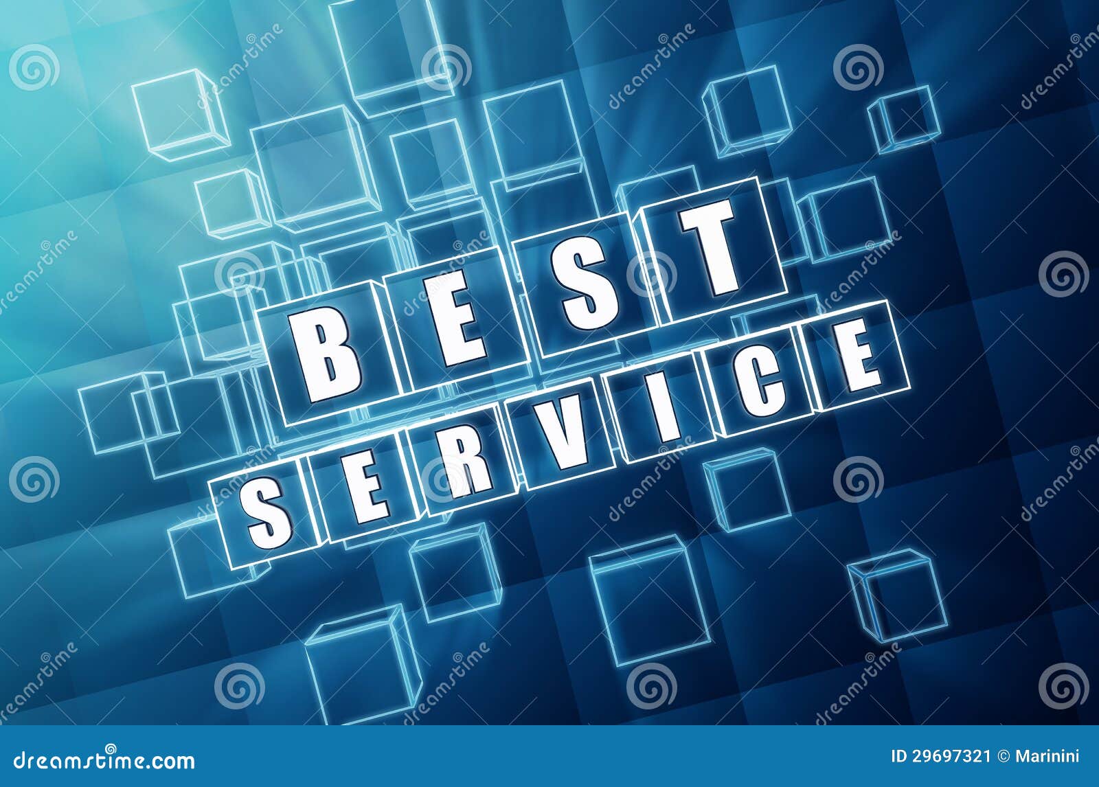 Best Service in Blue Glass Cubes Stock Image - Image of professional ...