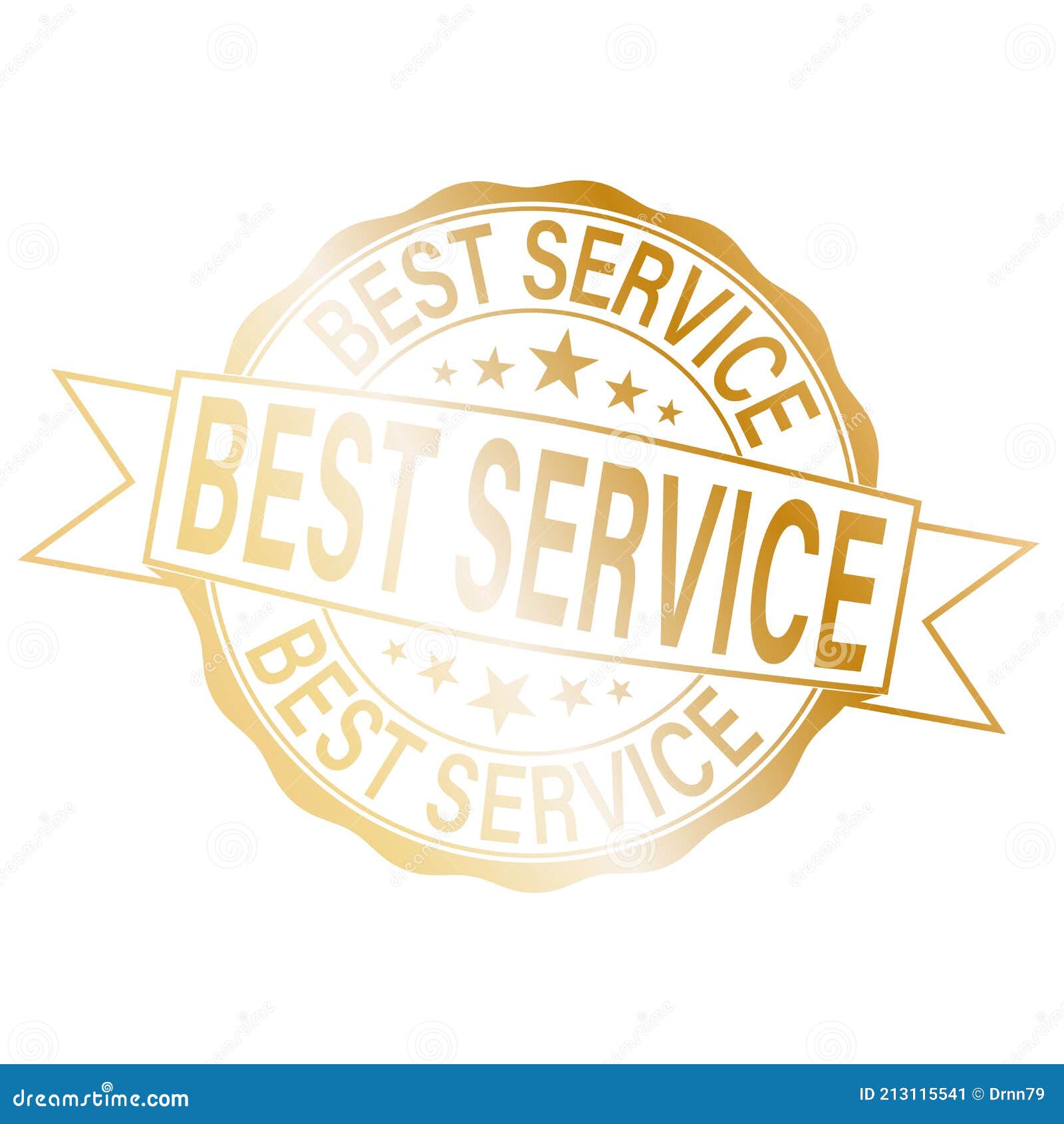 Best Service Gold Badge with Red Ribbon. Stock Vector - Illustration of ...