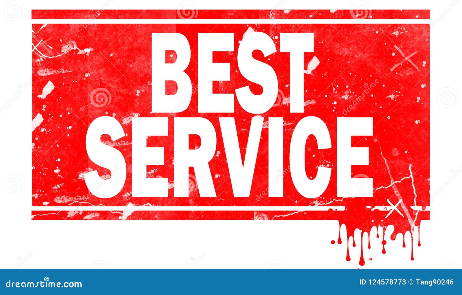 Best service in red frame stock illustration. Illustration of badge ...