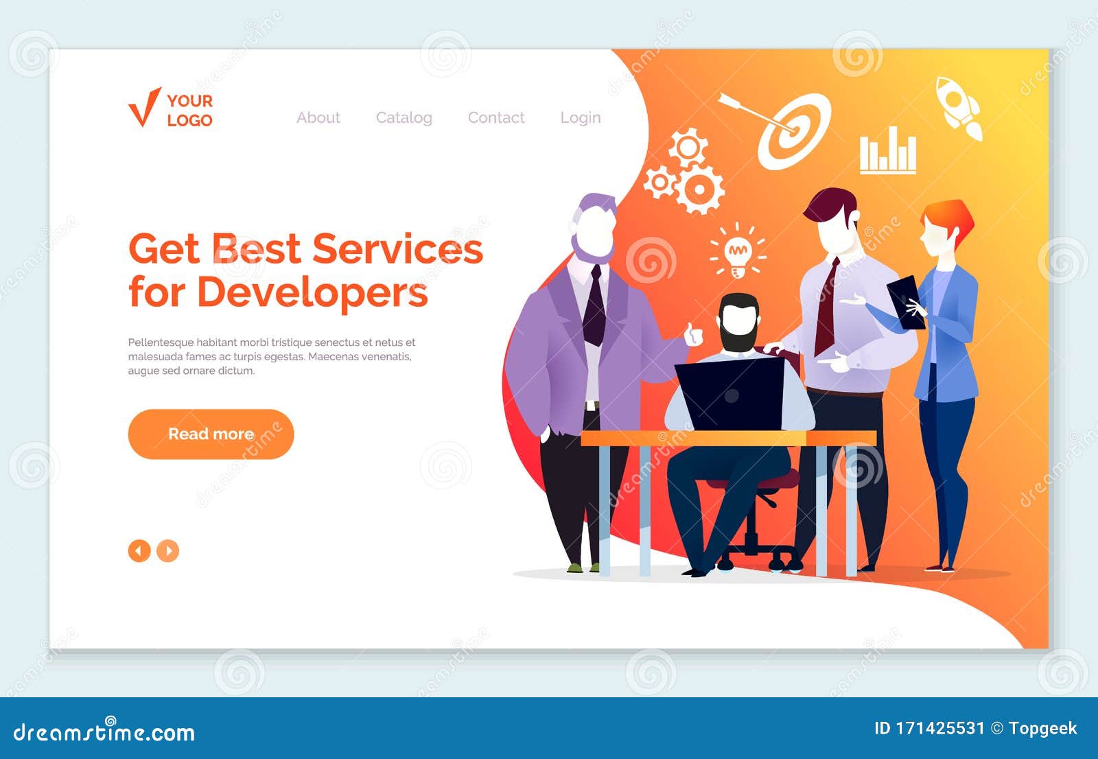 Best Services for Developers and Coders Website Stock Vector ...