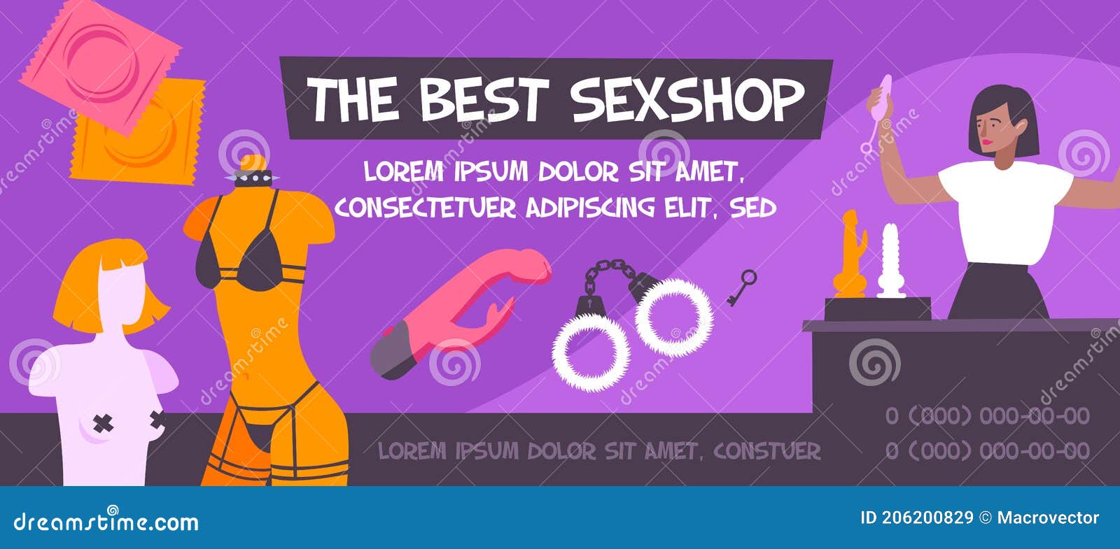 Best Sex Shop Banner Stock Vector Illustration Of Commerce 206200829