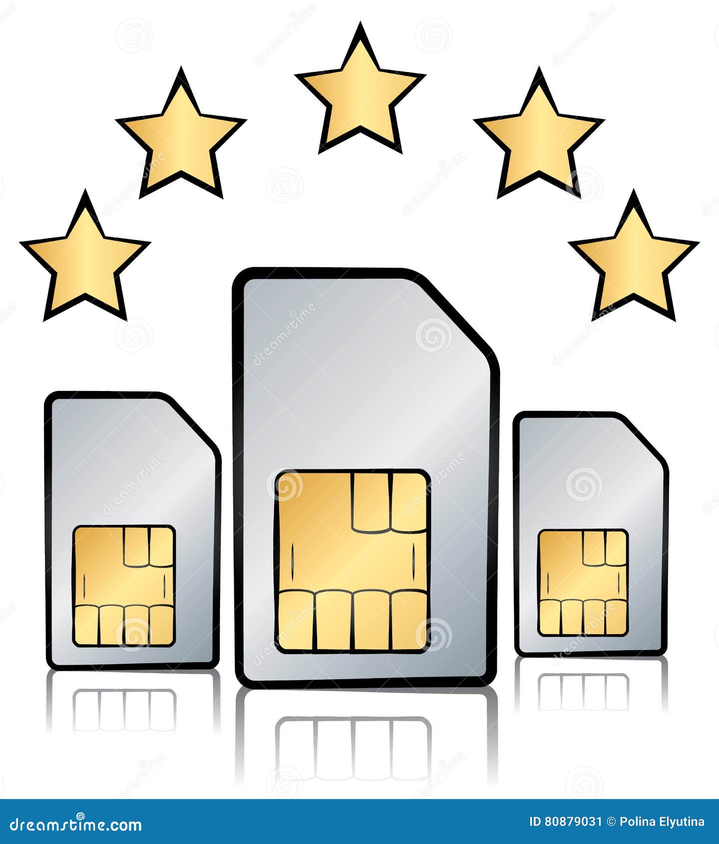 The Best Sim Card, Five Stars Stock Vector - Illustration of cool ...