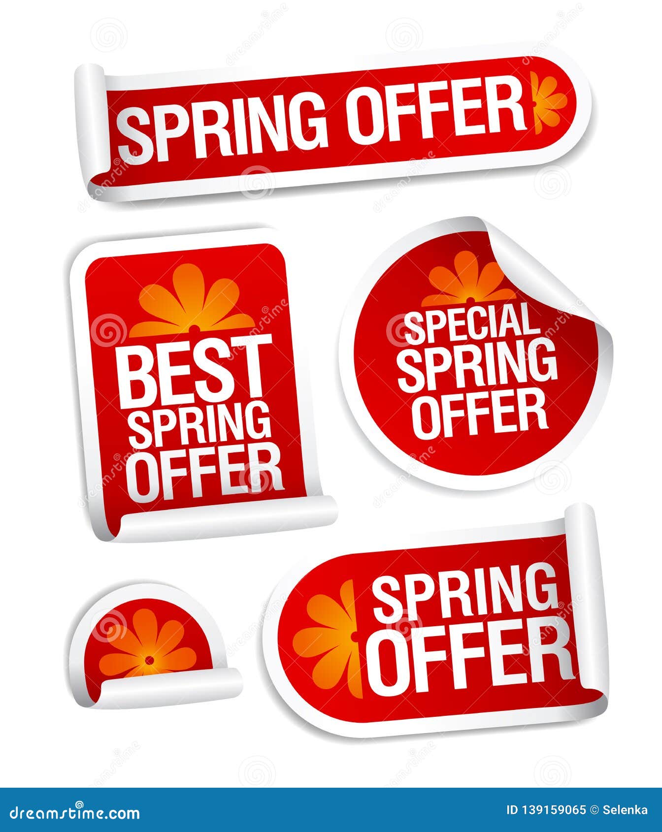 Best and Special Spring Offers Stickers Stock Vector - Illustration of ...