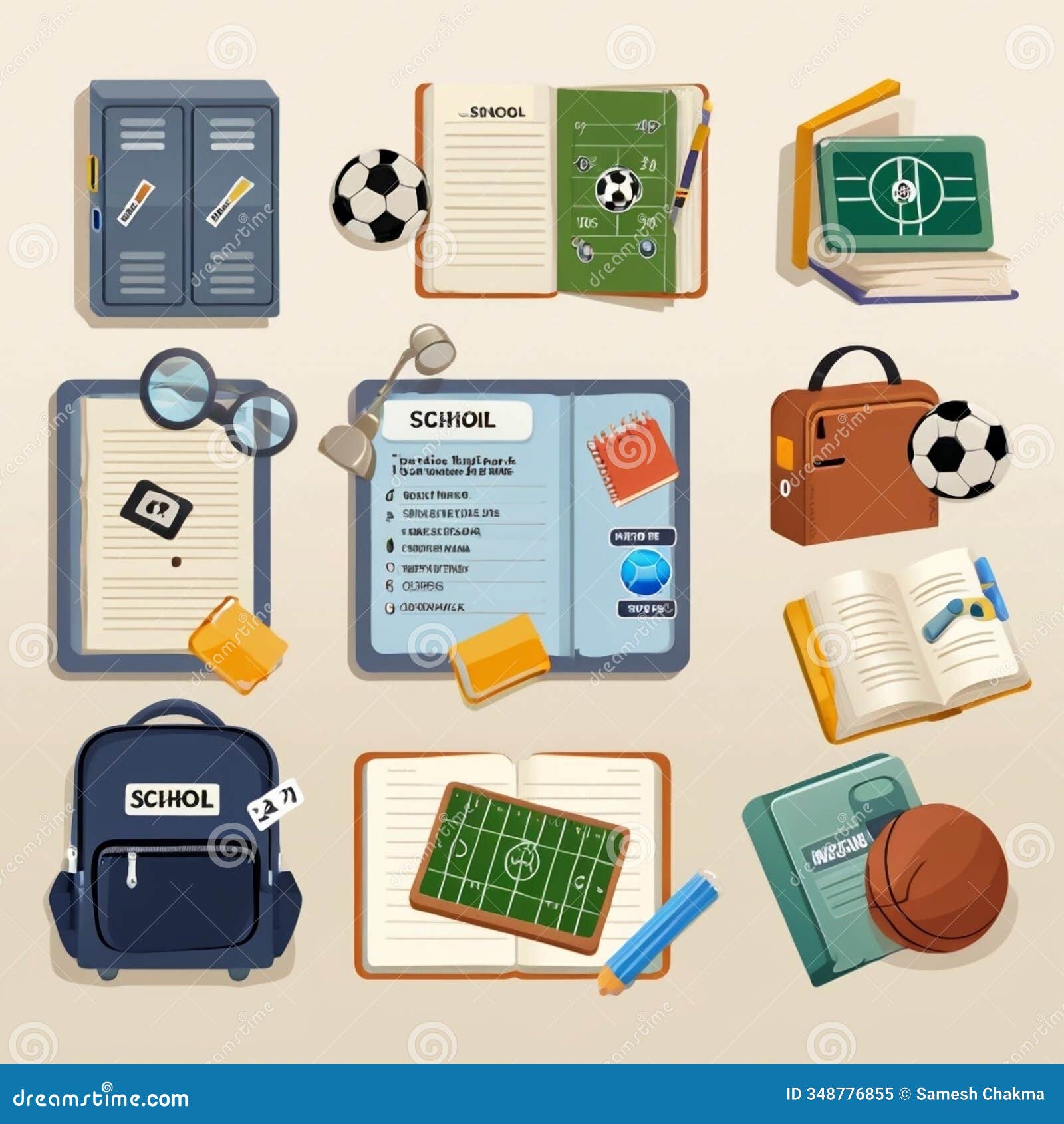 The Best Storage Solutions for Your School Locker Stock Illustration ...