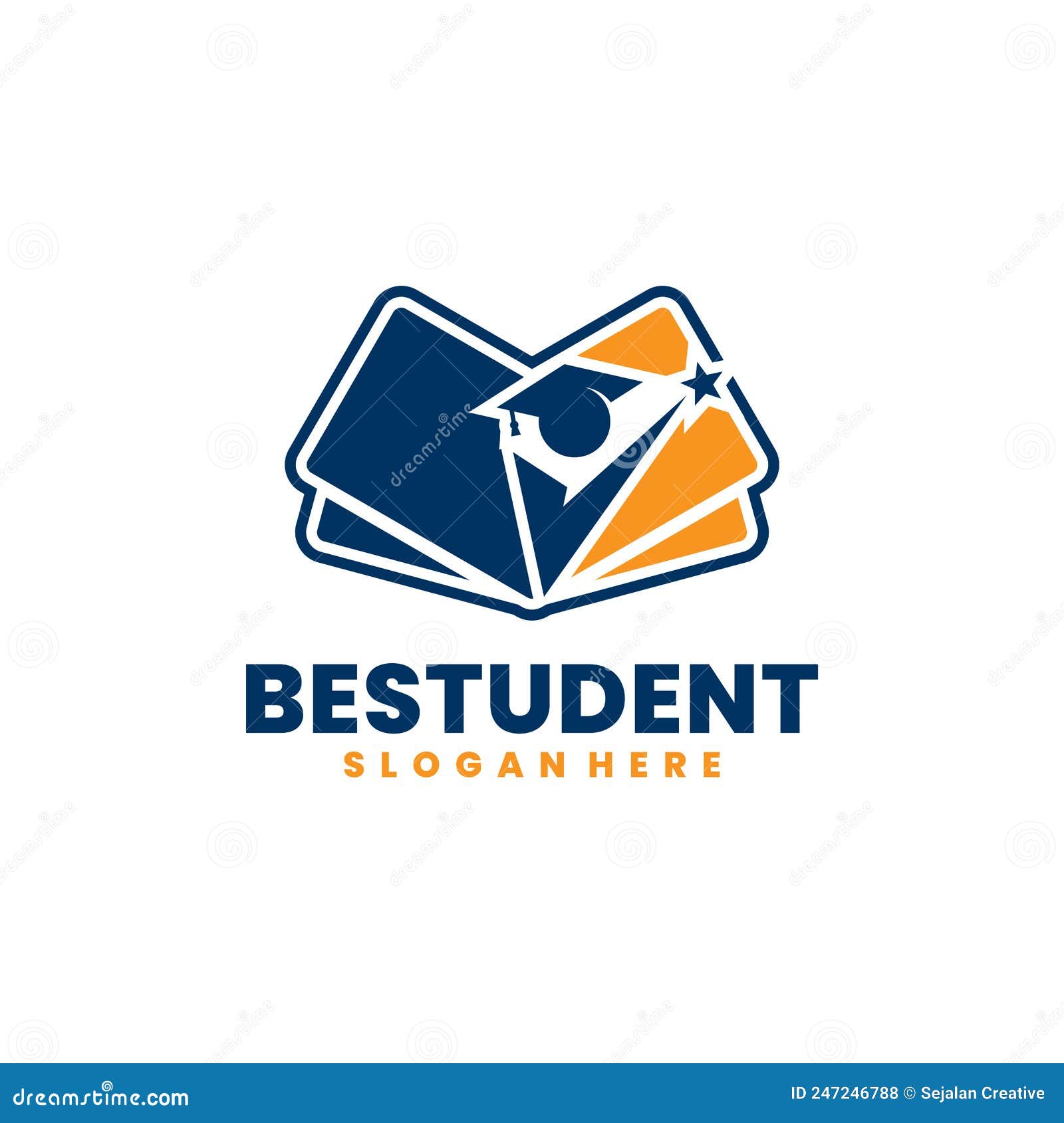 Best Student with Book Logo Vector Stock Vector - Illustration of happy ...