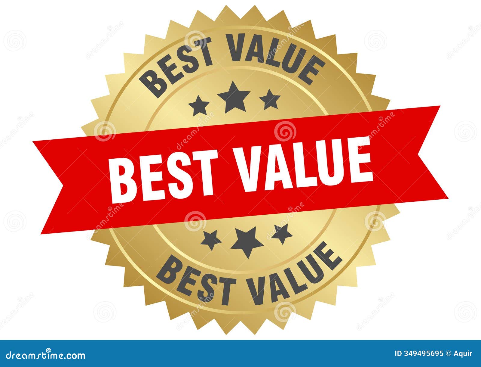 Best Value. Best Value Round Red and Gold Label Isolated on Transparent ...