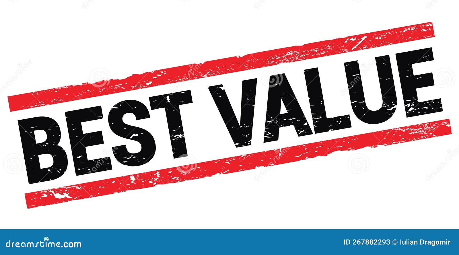 BEST VALUE Text on Black-red Rectangle Stamp Sign Stock Illustration ...