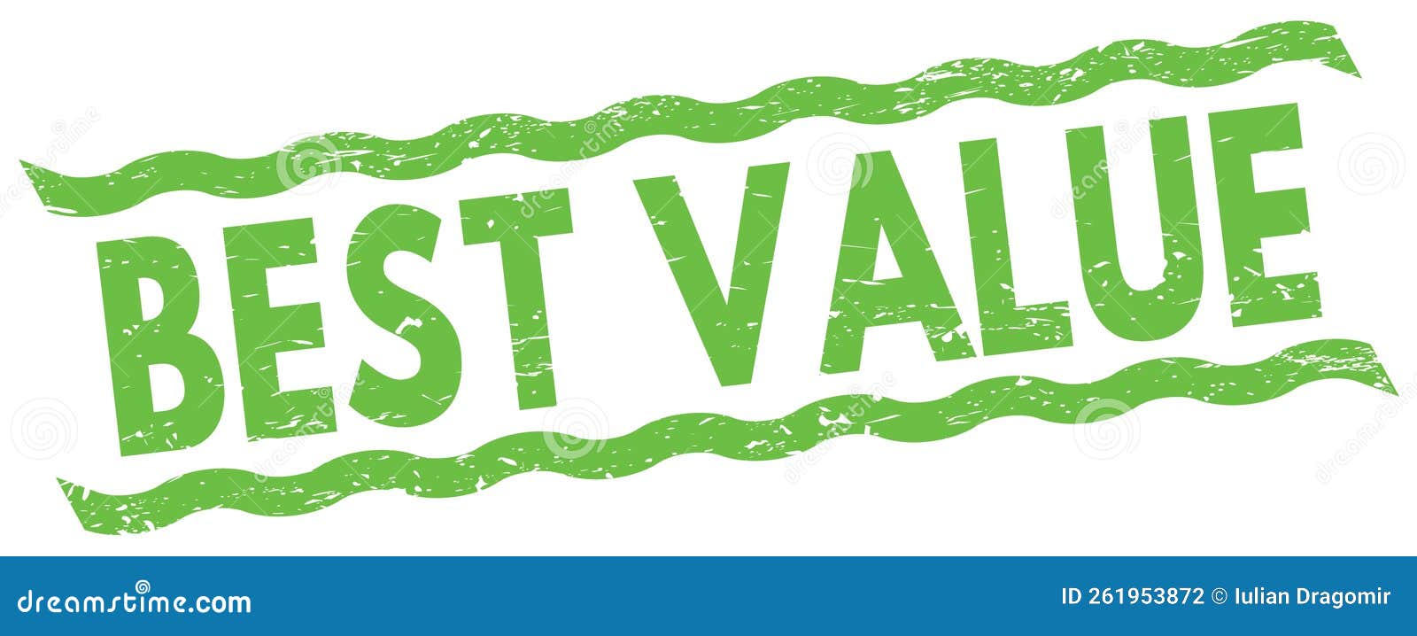 BEST VALUE Text on Green Lines Stamp Sign Stock Illustration ...