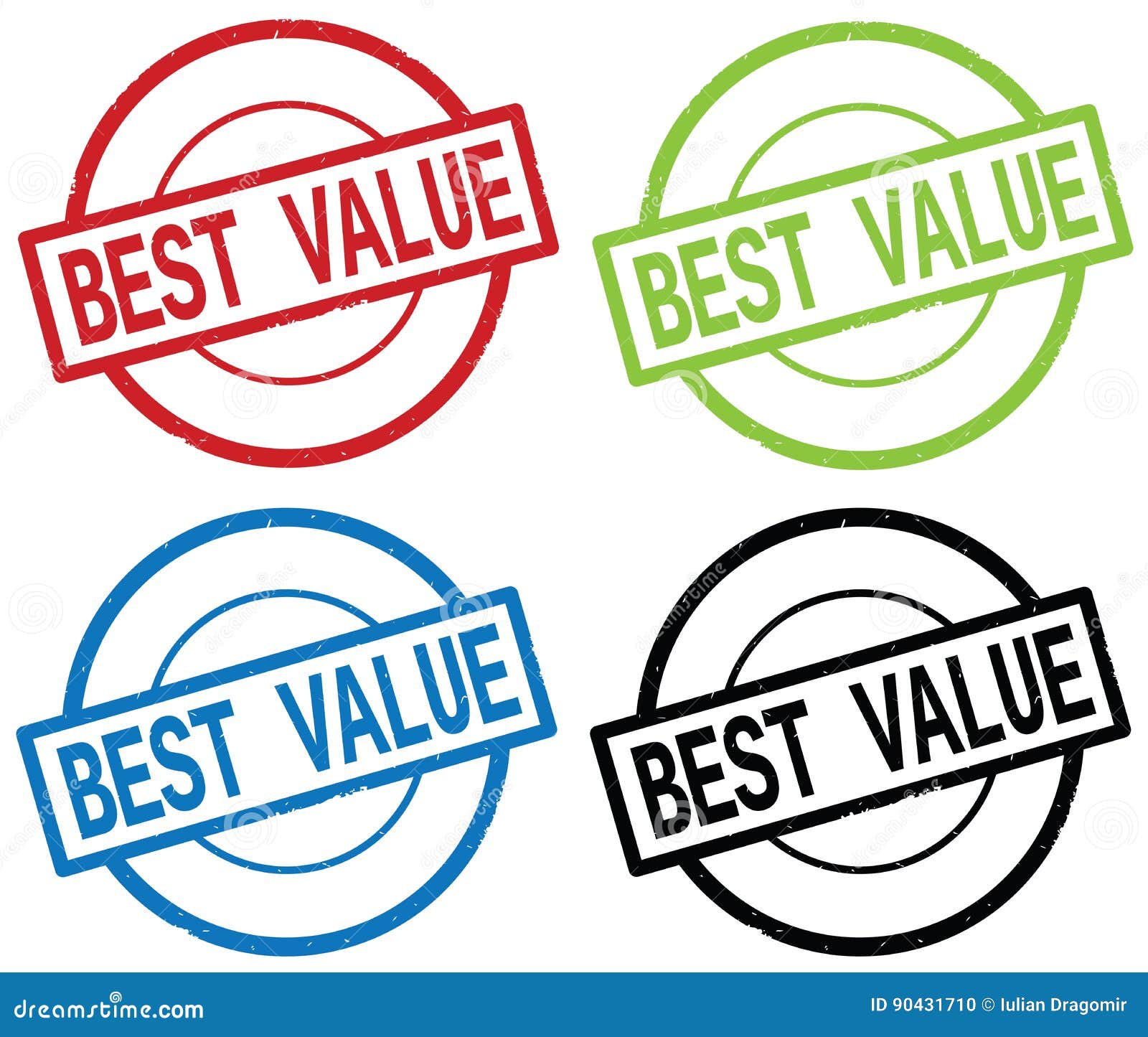 BEST VALUE Text, on Round Simple Stamp Sign. Stock Illustration ...