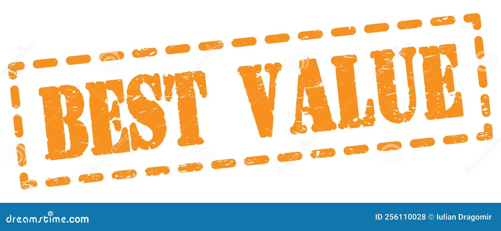 BEST VALUE Text Written on Orange Stamp Sign Stock Illustration ...