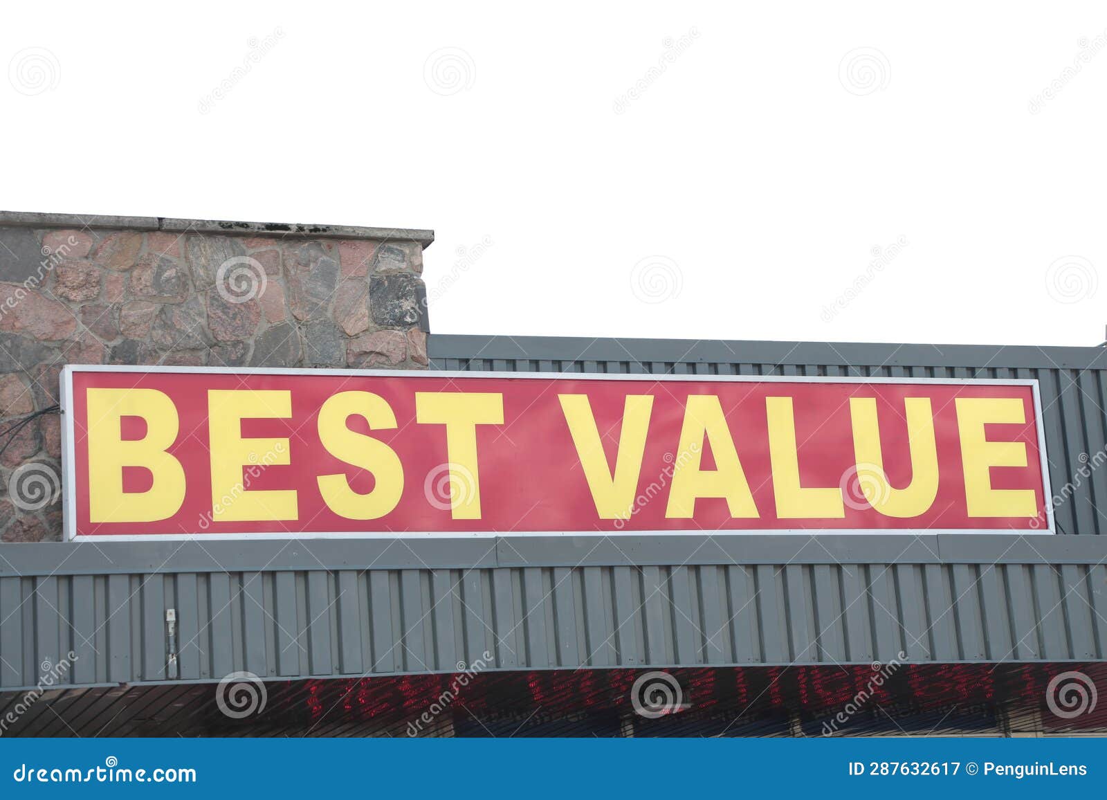 Best Value Words Caption Text Horizontal Rectangle Sign on Storefront ...